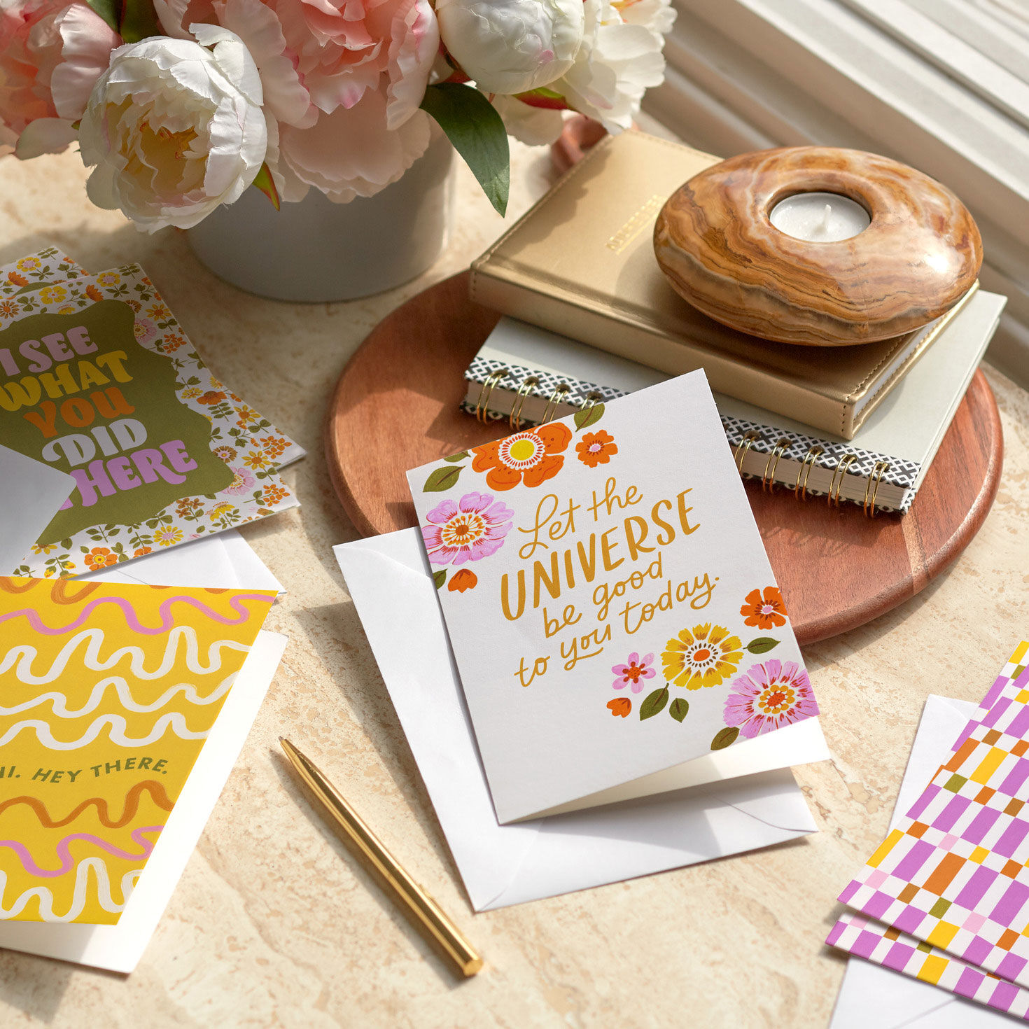Retro Floral Assorted Just Because Cards, Pack of 12 - Boxed Cards ...