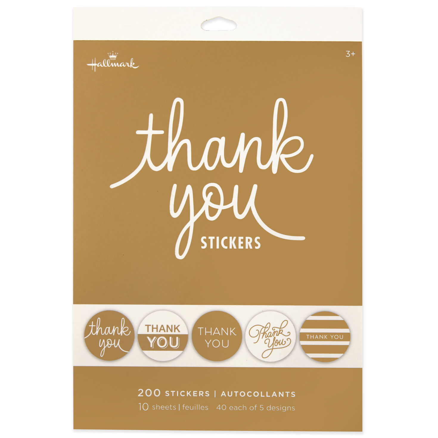 Gold Foil Thank-You Sticker Seals, 10 sheets - Note Cards & Stationery ...