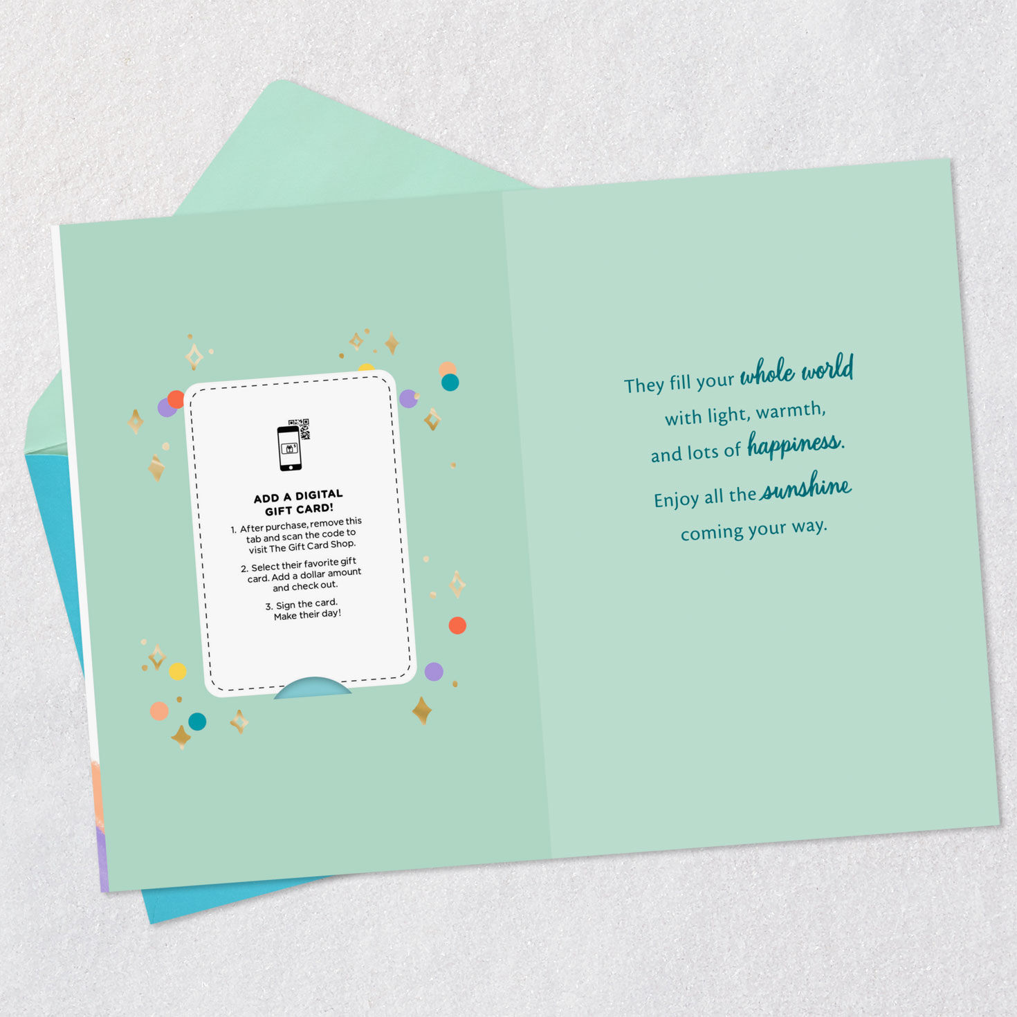 Enjoy the Sunshine Coming Your Way Gift Card Greeting New Baby Card ...