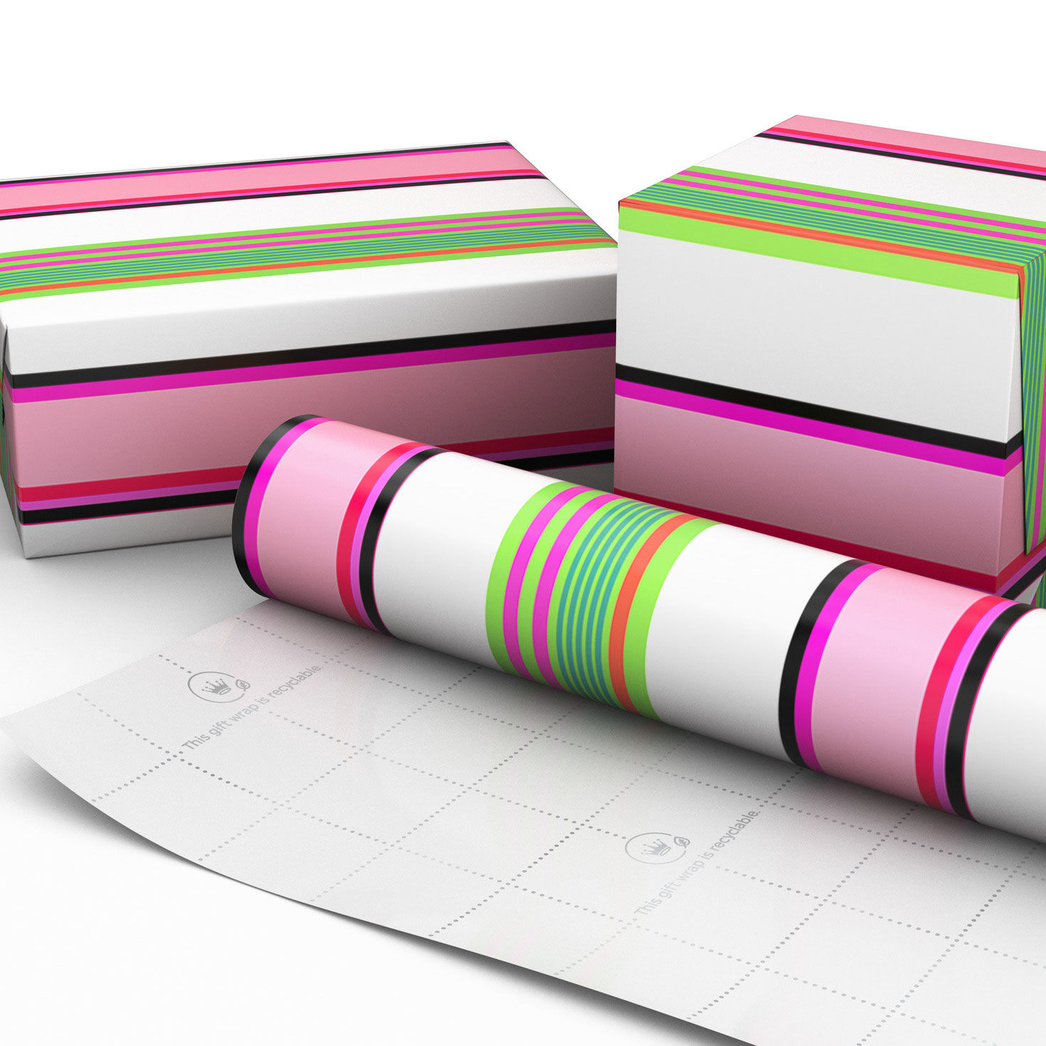 Modern Stripes on White Wrapping Paper, 20 sq. ft. - Wrapping Paper ...