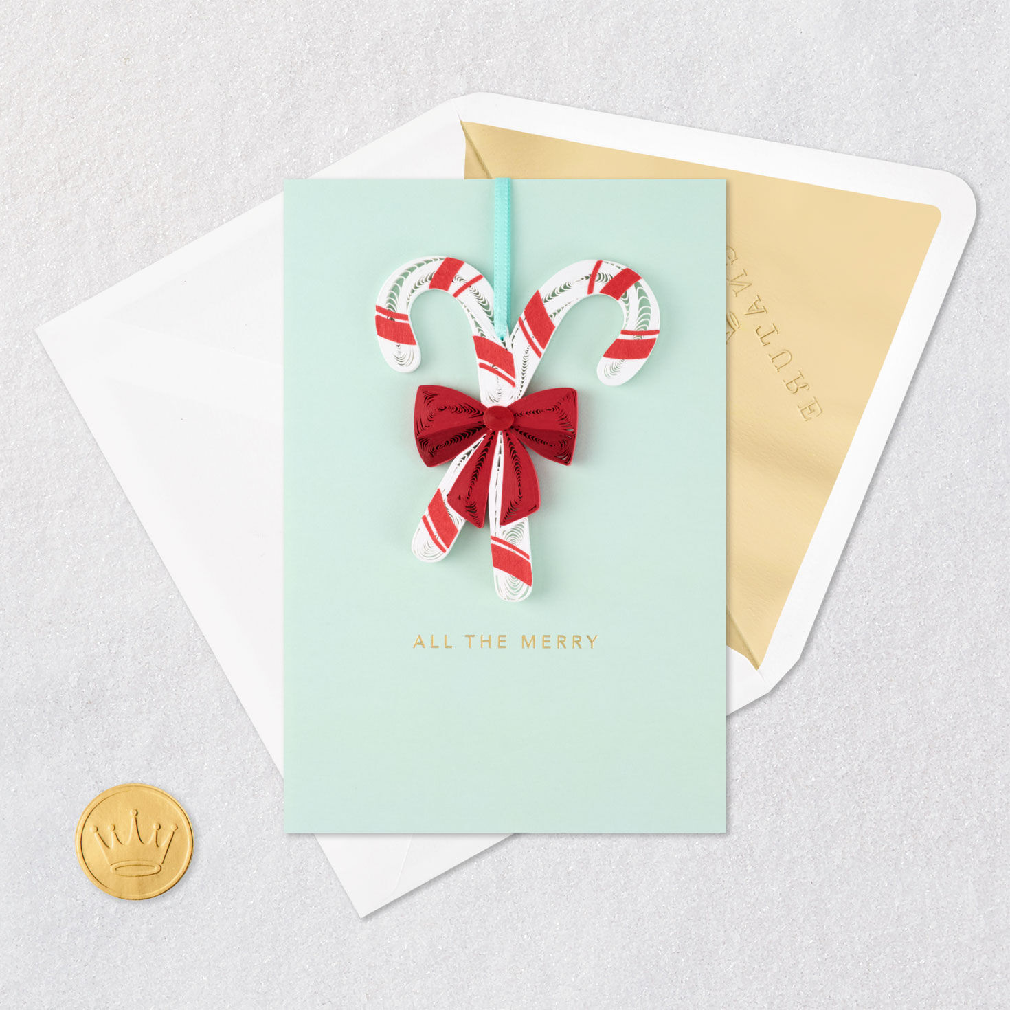 All the Merry Candy Canes Quilled Paper Handmade Christmas Card ...