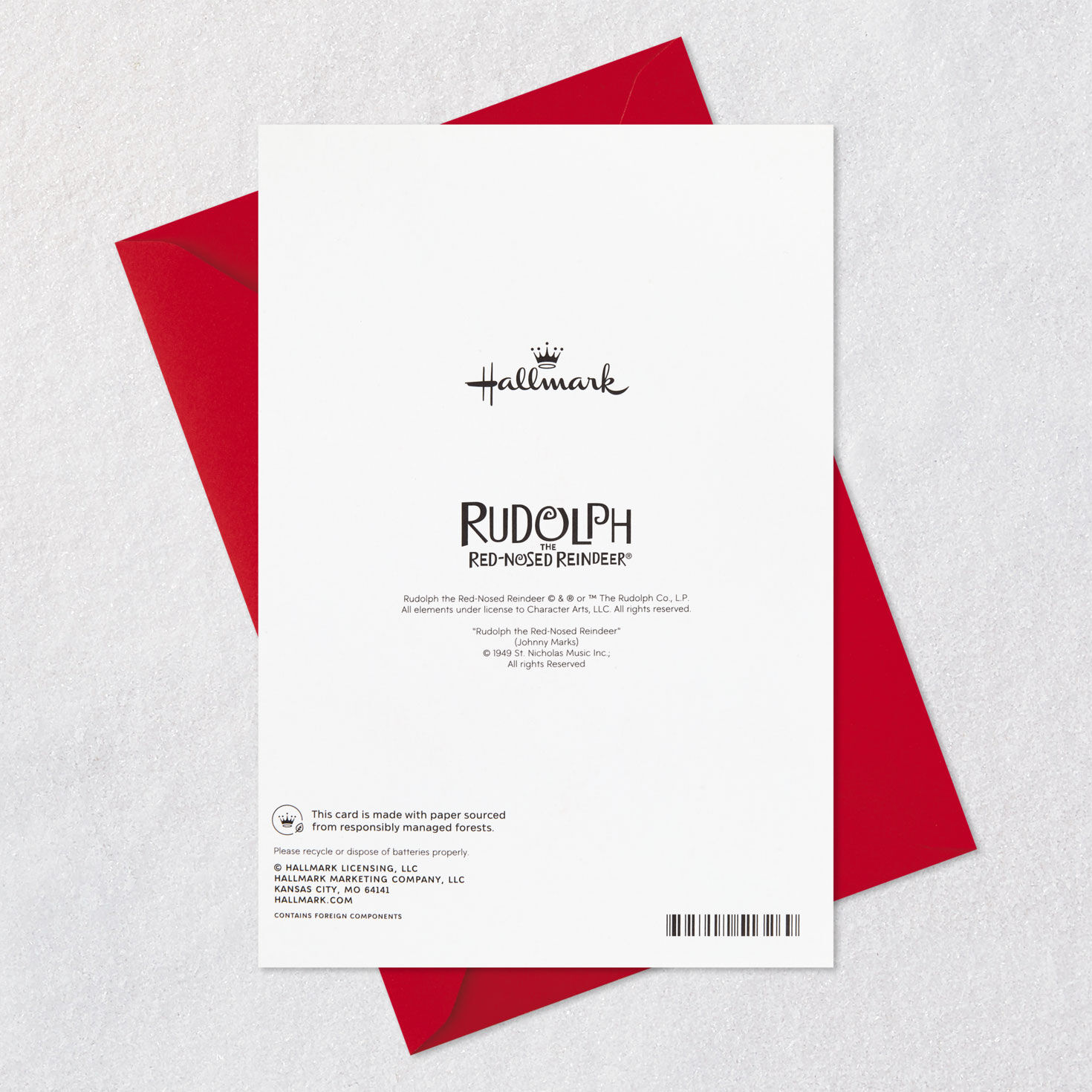 Rudolph the Red-Nosed Reindeer® Glow Time Musical Christmas Card With ...