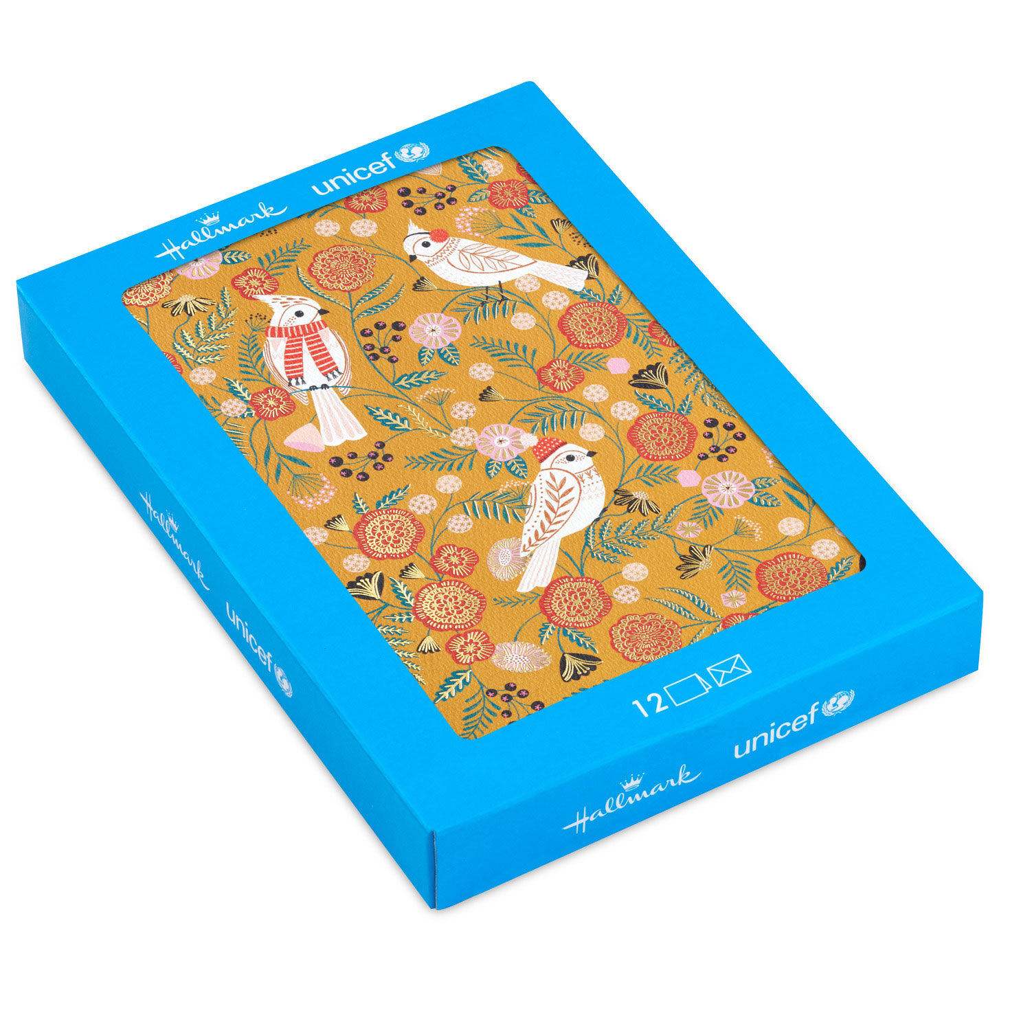 UNICEF Botanical Cardinals Boxed Christmas Cards, Pack of 12 - Boxed ...