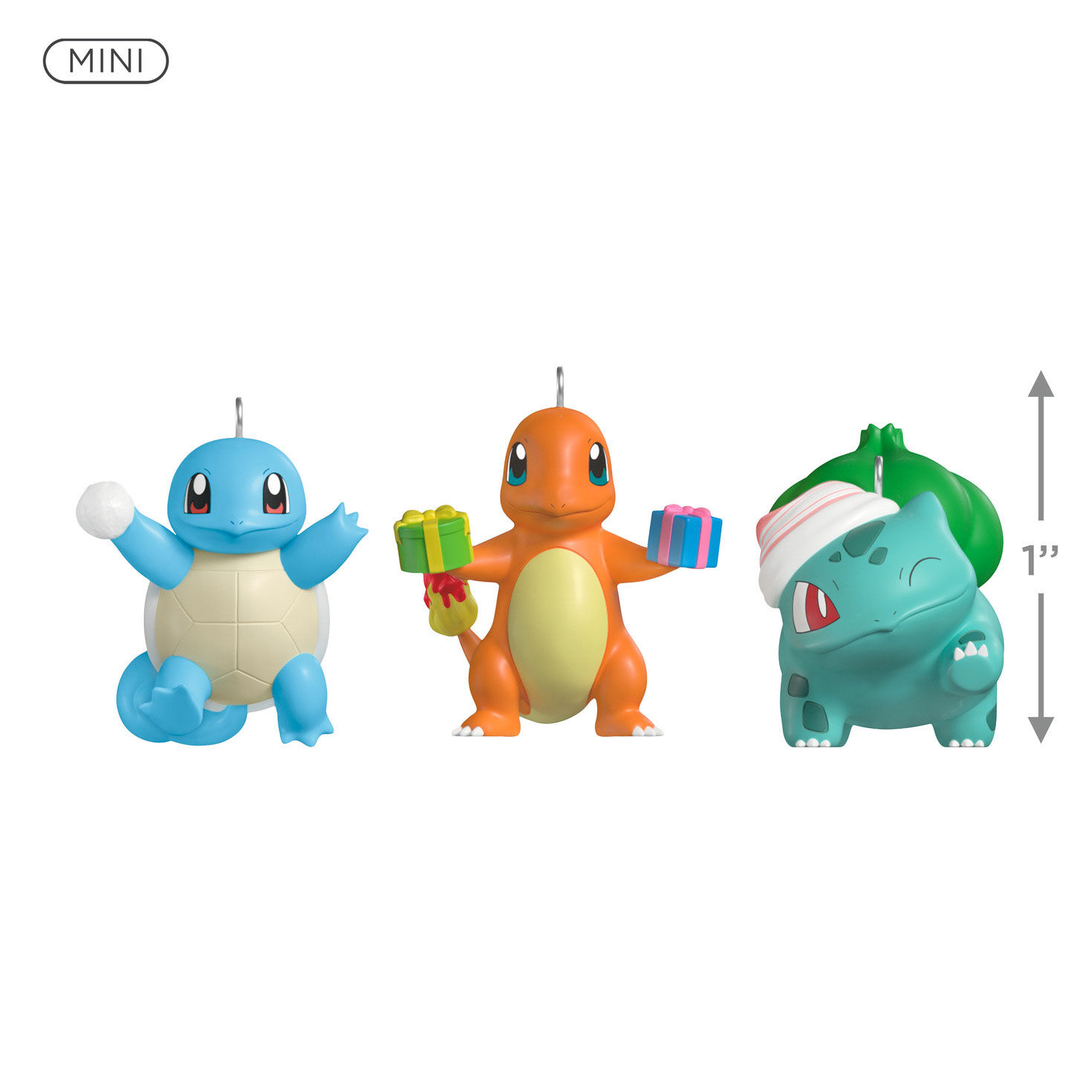 Mini Pokémon Squirtle, Charmander, Bulbasaur Ornaments, Set of 3 ...