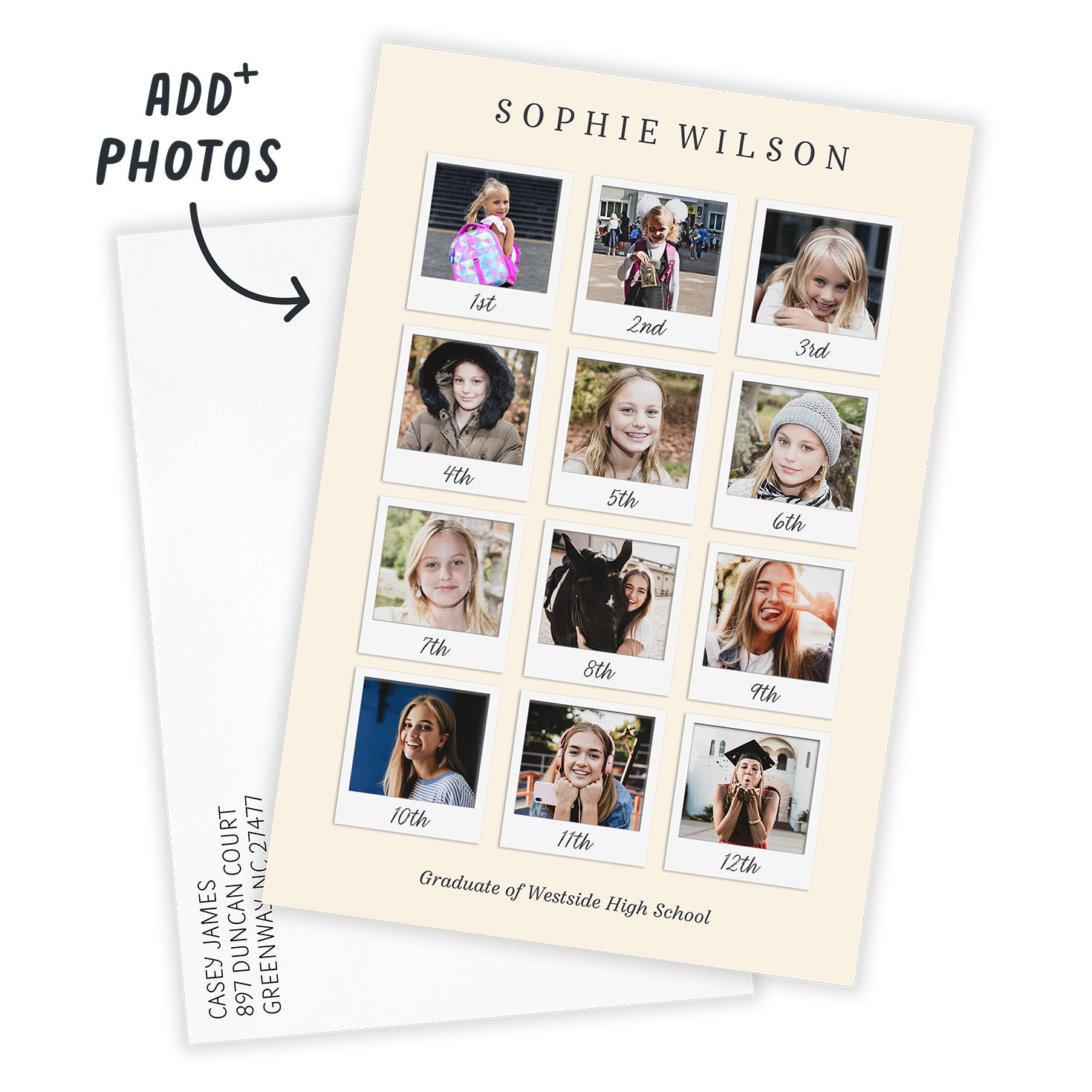 Through the Years Photo Collage Graduation Announcement - Announcements ...