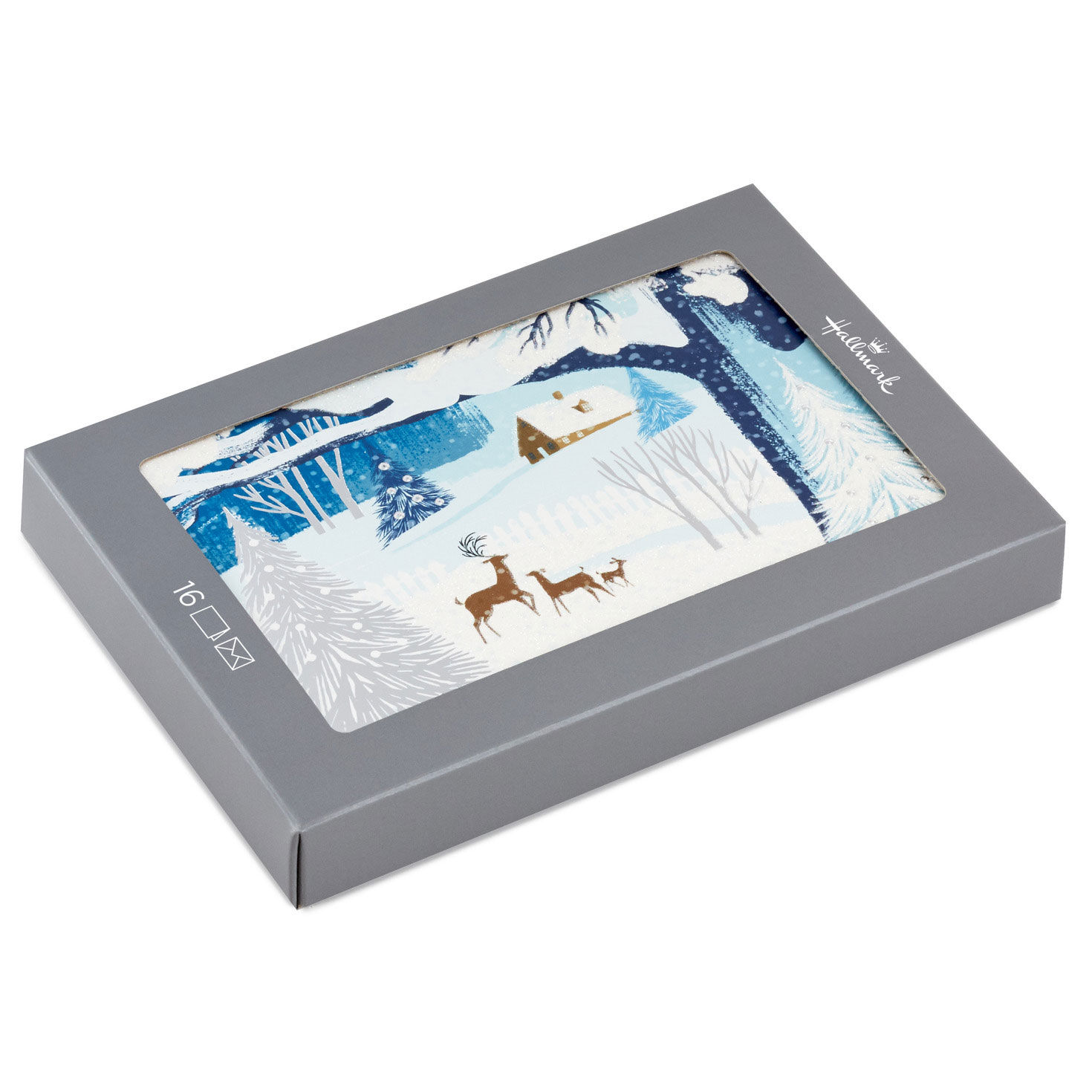 Snowy Landscape With Deer Boxed Holiday Cards, Pack of 16 - Boxed Cards ...