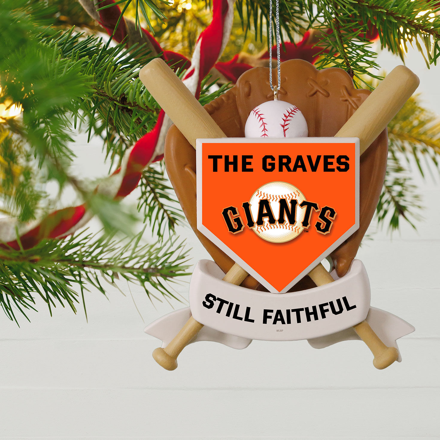 MLB San Francisco Giants™ Baseball Personalized Ornament, Custom Text ...