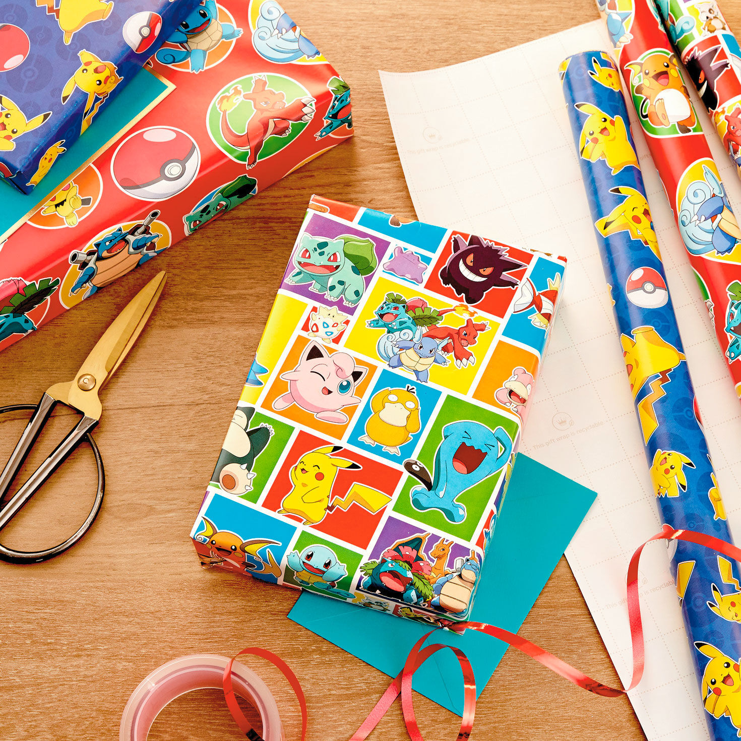 Assorted Pokémon Wrapping Paper 3-Pack, 60 sq. ft. - Wrapping Paper ...