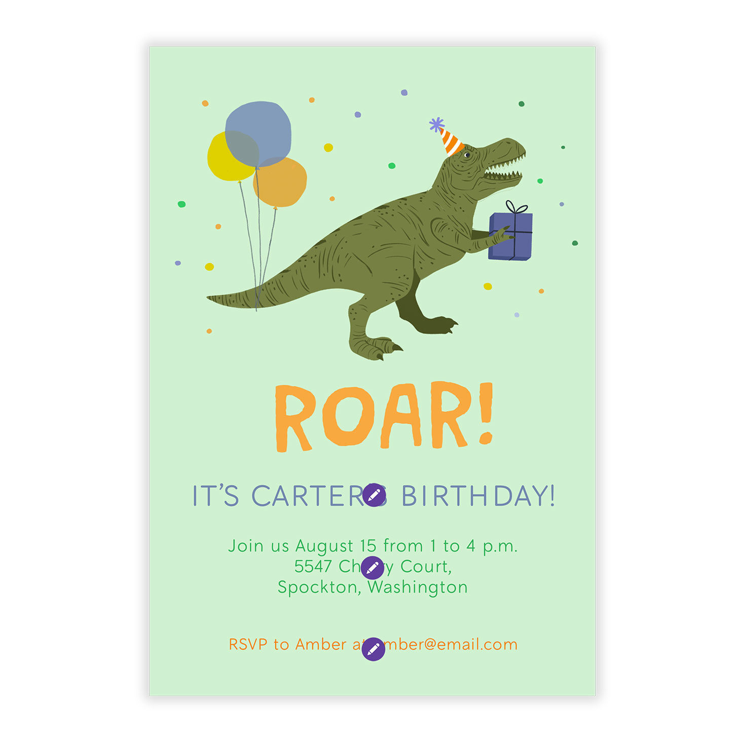 Dino Roar Flat Birthday Invitation - Invitations | Hallmark