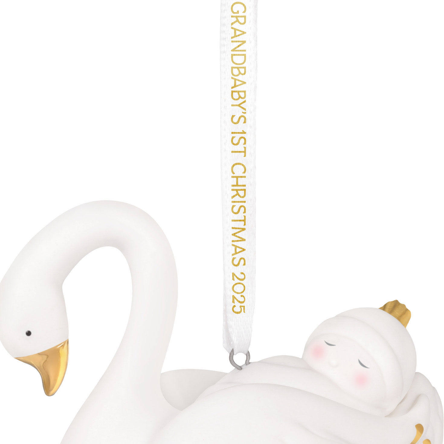 Grandbaby's First Christmas Swan 2025 Porcelain Ornament - Keepsake ...