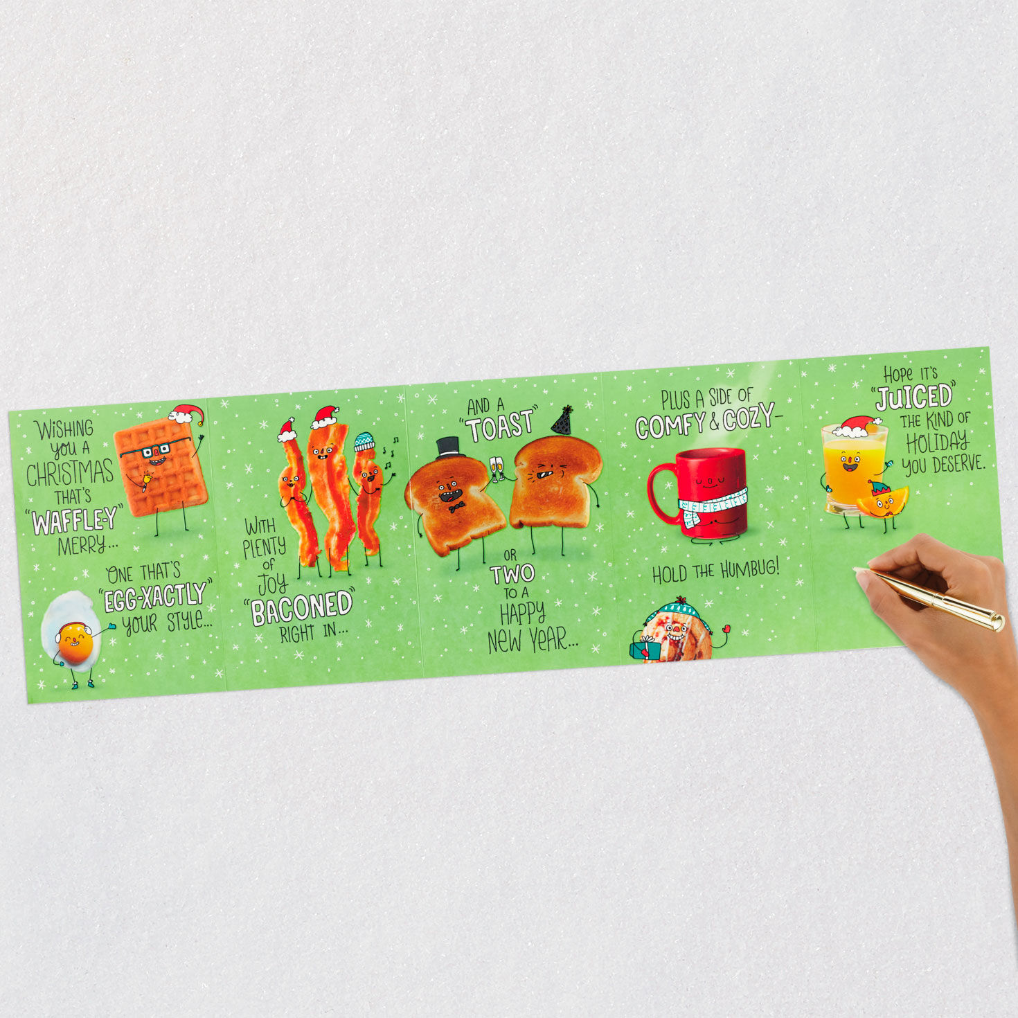 Waffle-y Merry Food Puns Funny Christmas Card - Greeting Cards | Hallmark