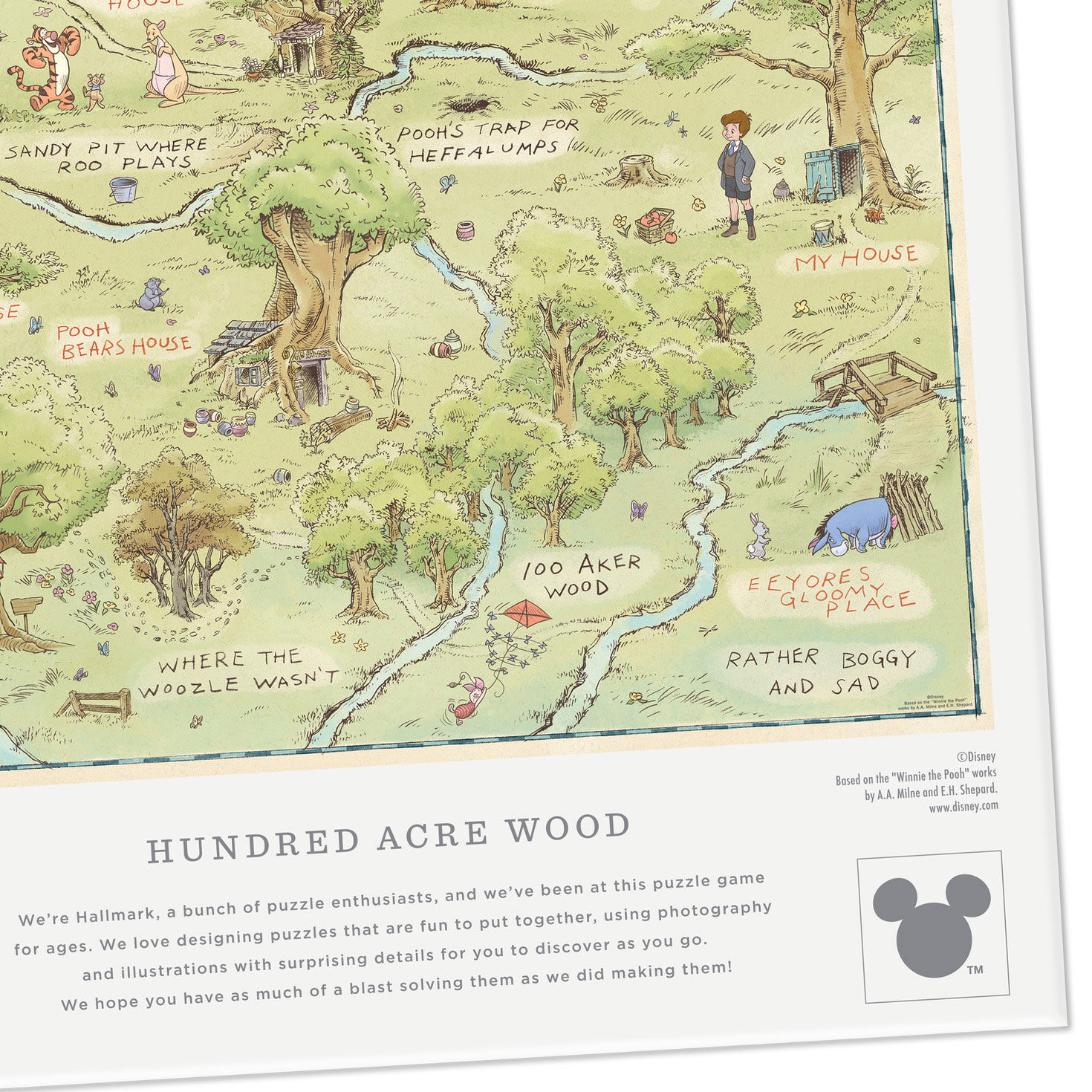 Disney Winnie the Pooh Hundred Acre Wood Map 1000-Piece Puzzle ...