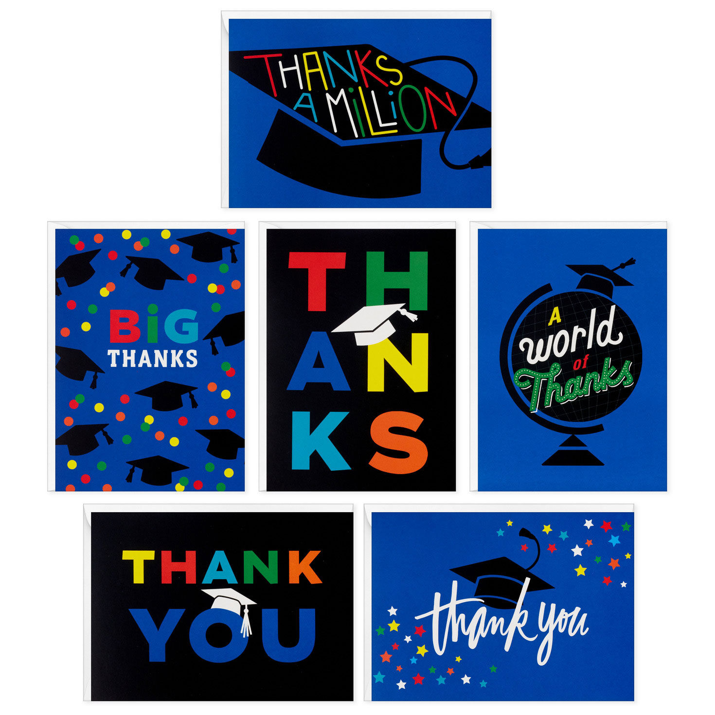 Colorful Grad Icons Assorted Graduation Thank-You Notes, Pack of 48 ...