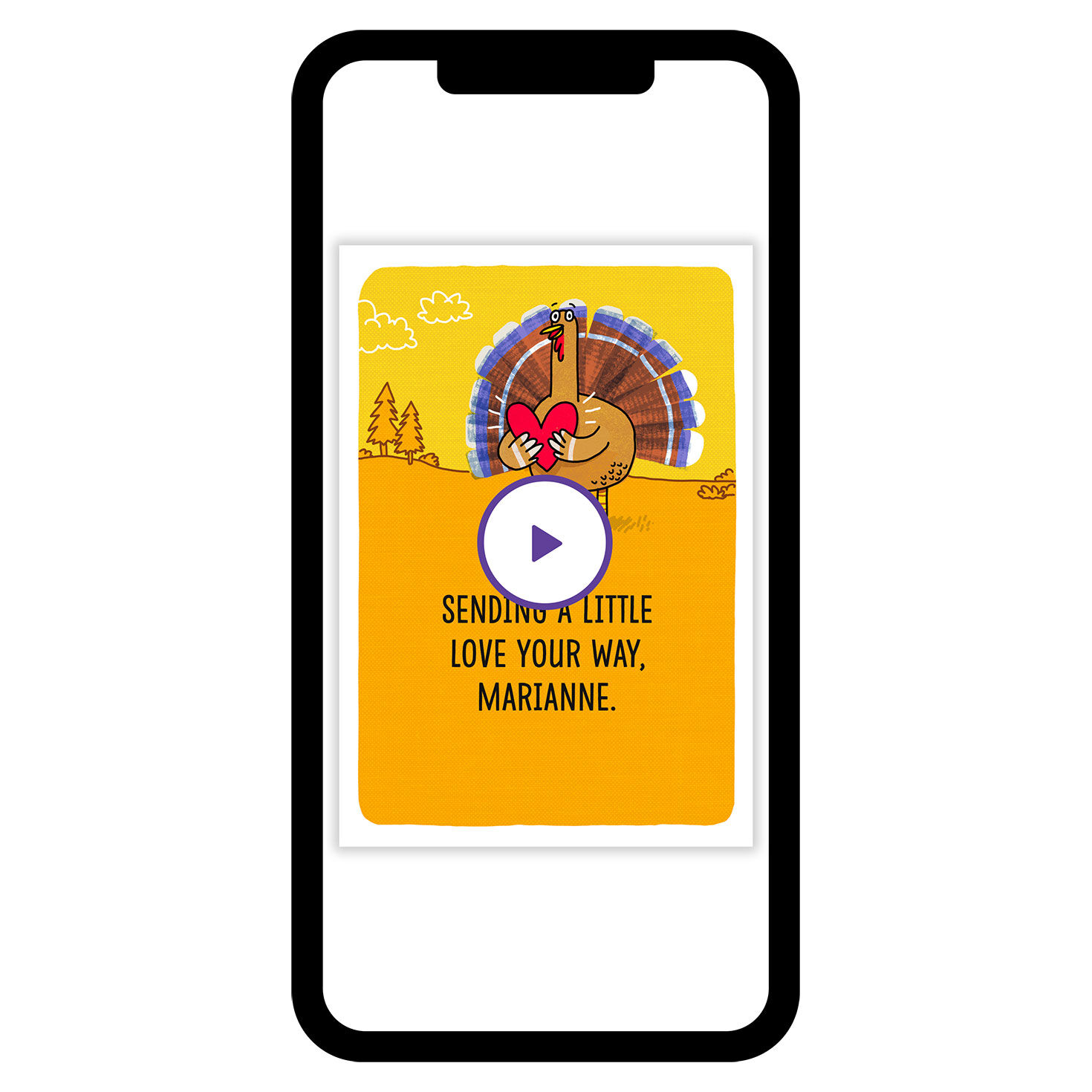 Turkey Sending Love Thanksgiving eCard - eCards | Hallmark