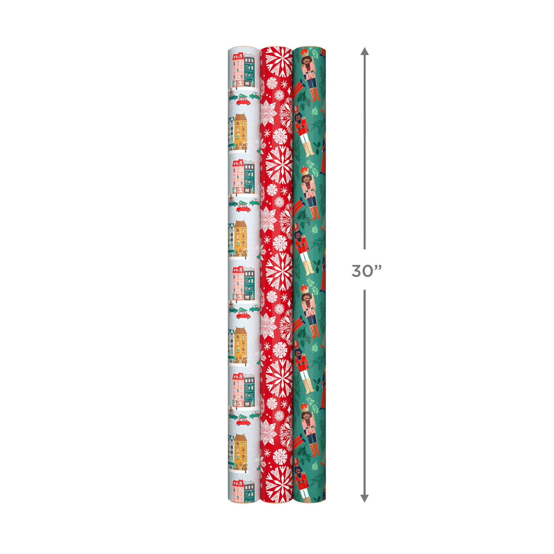 Cozy Traditions 3-Pack Christmas Wrapping Paper - Wrapping Paper - Hallmark