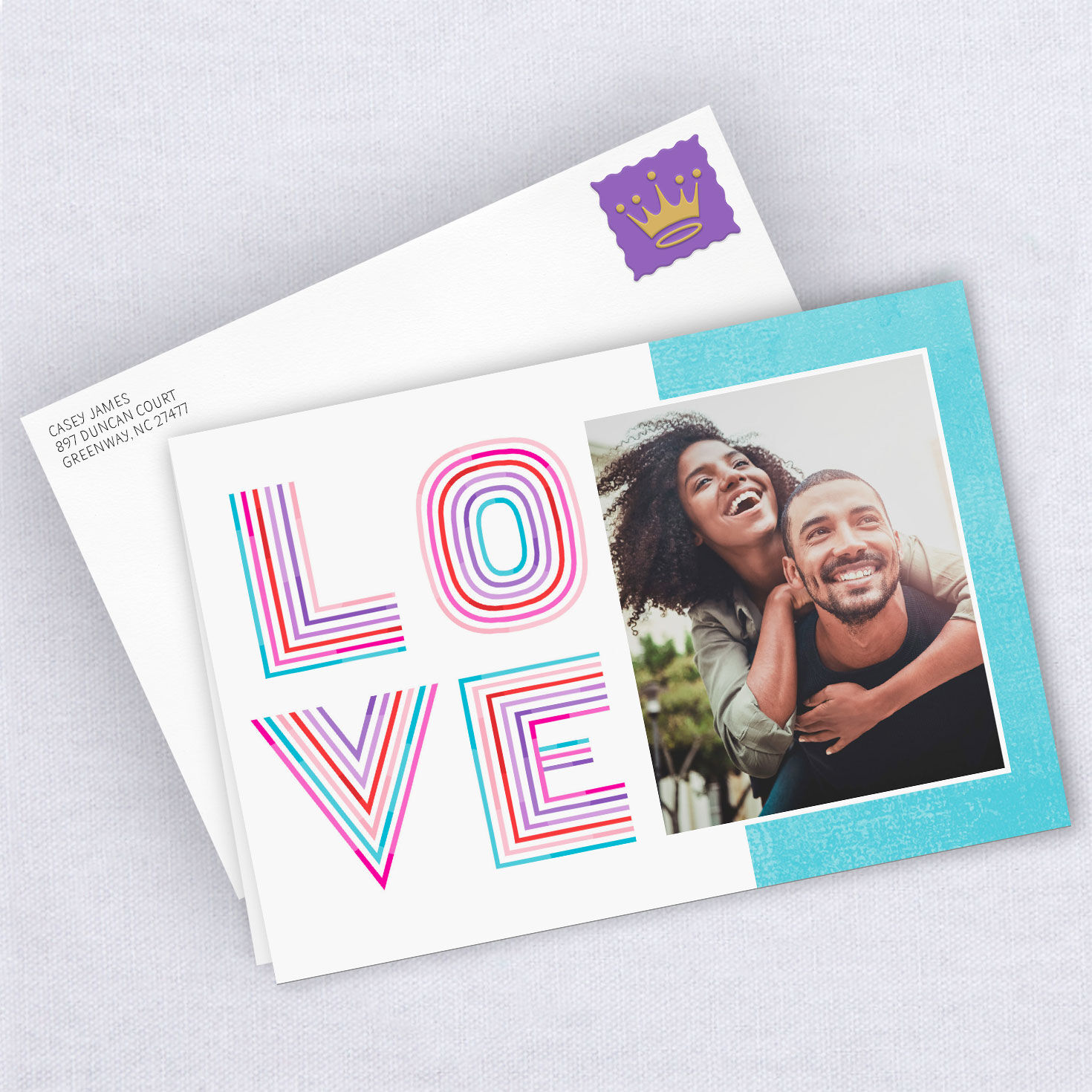 Personalized Rainbow Lettering Love Photo Card - Greeting Cards | Hallmark