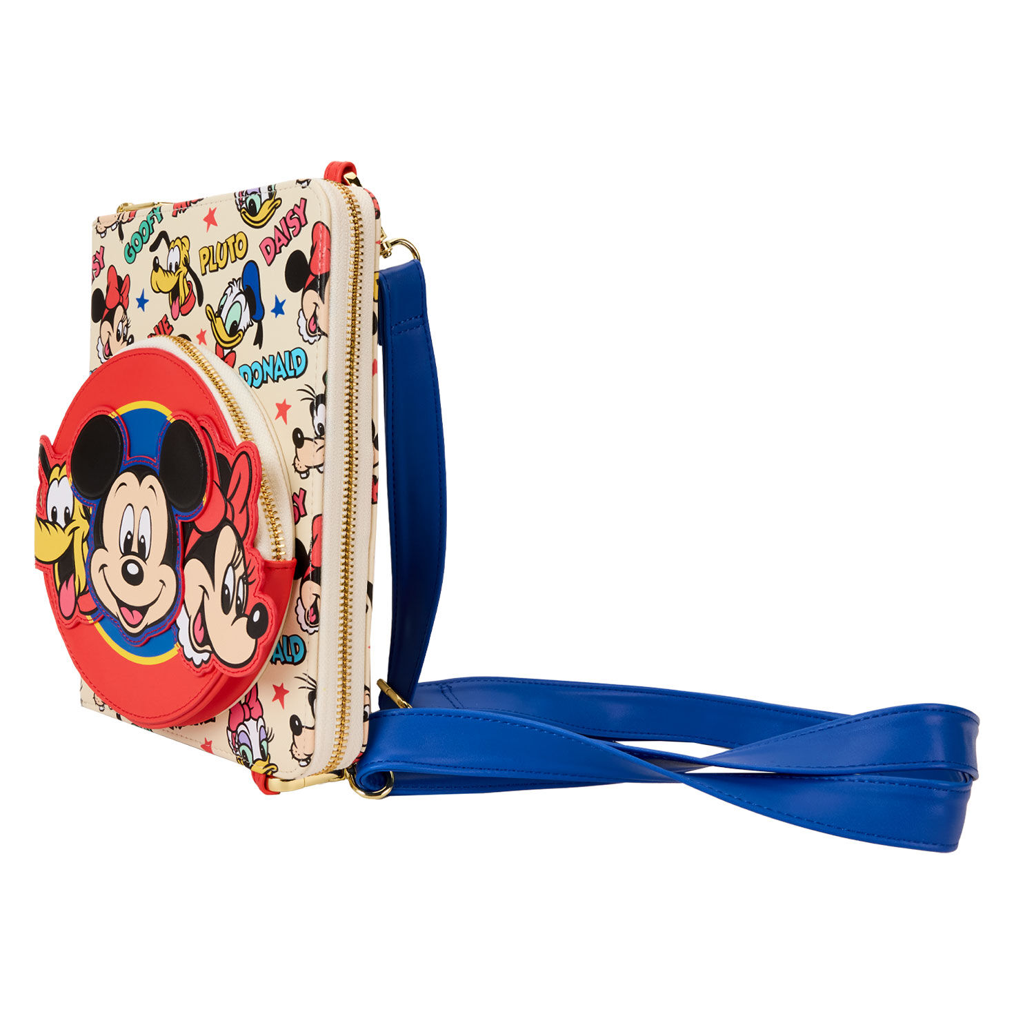 Loungefly Disney Mickey Mouse and Friends Zip-Around Crossbody Journal ...