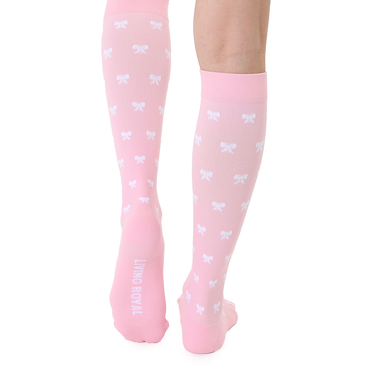 Living Royal White Bows on Pink Compression Socks - Socks & Slippers ...
