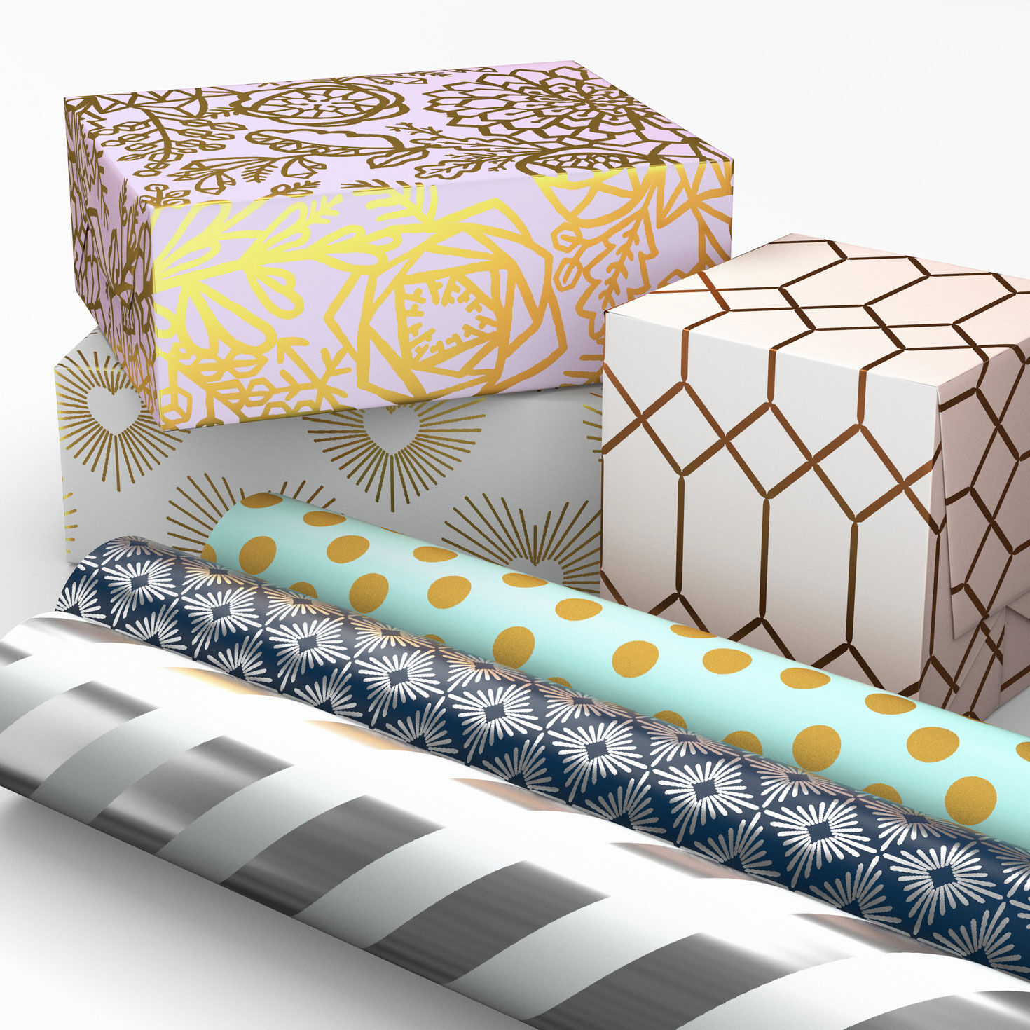 Fun and Flirty 6-Pack Wrapping Paper Assortment, 180 sq. ft. - Wrapping ...