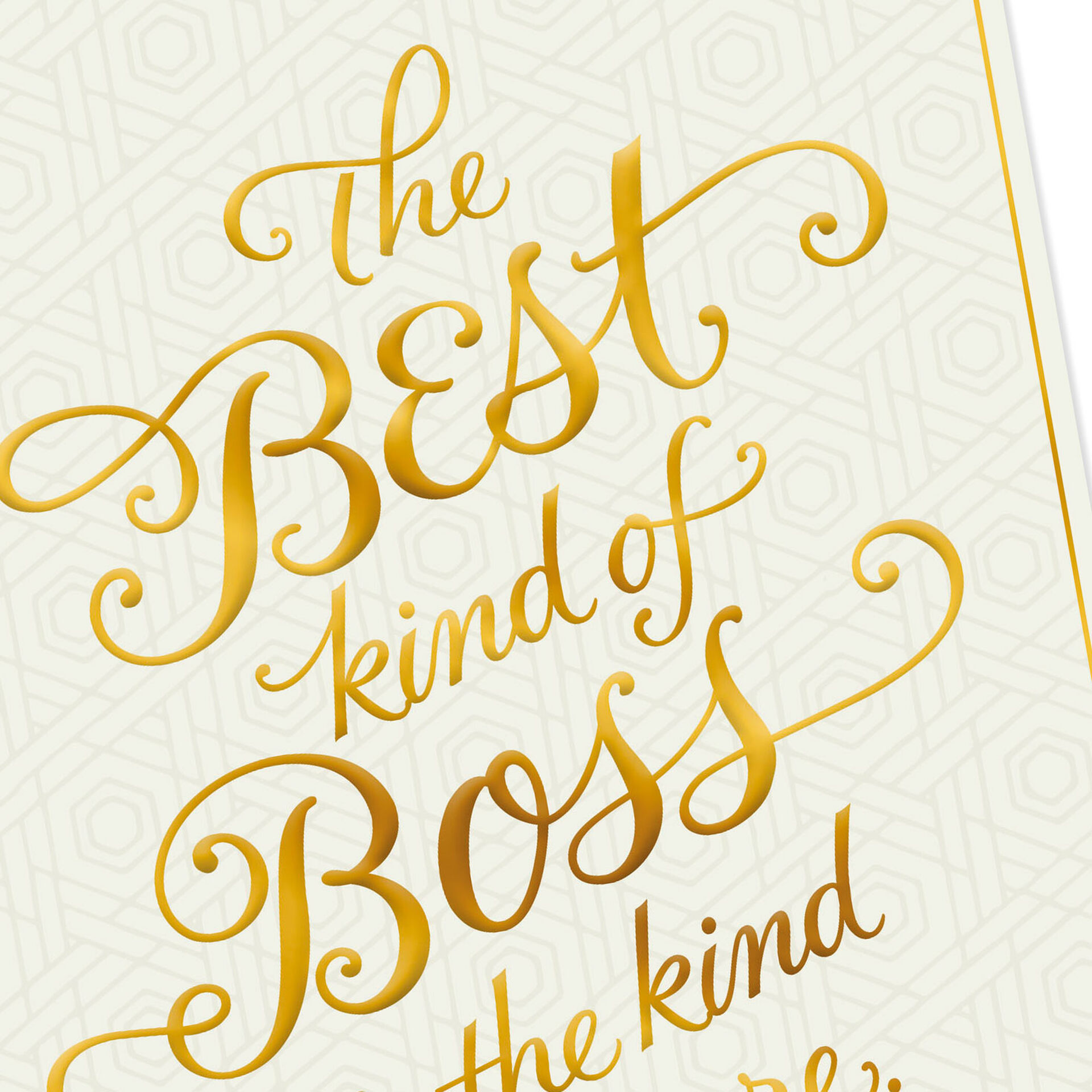 Gold and White You're the Best Boss's Day Card - Greeting Cards - Hallmark