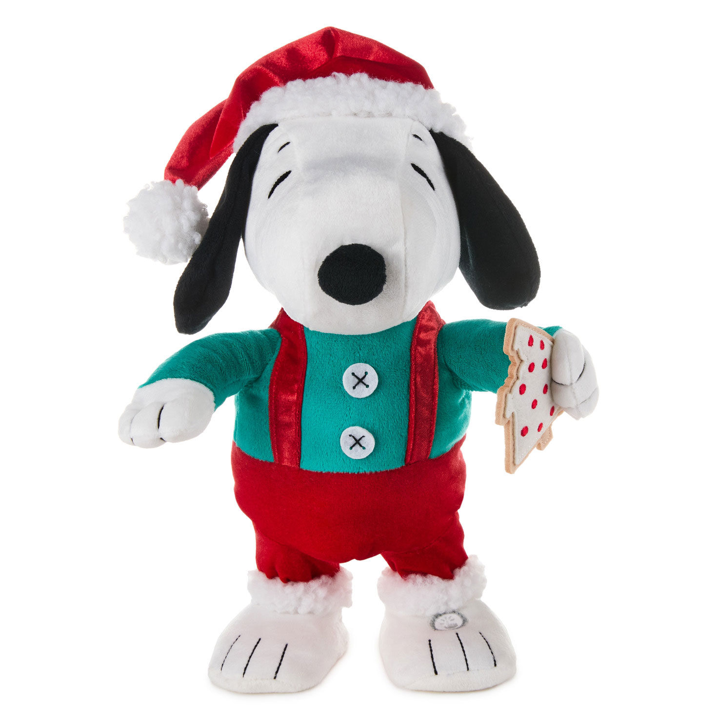 Peanuts® Santa Snoopy With Cookie Plush With Sound and Motion, 12 ...
