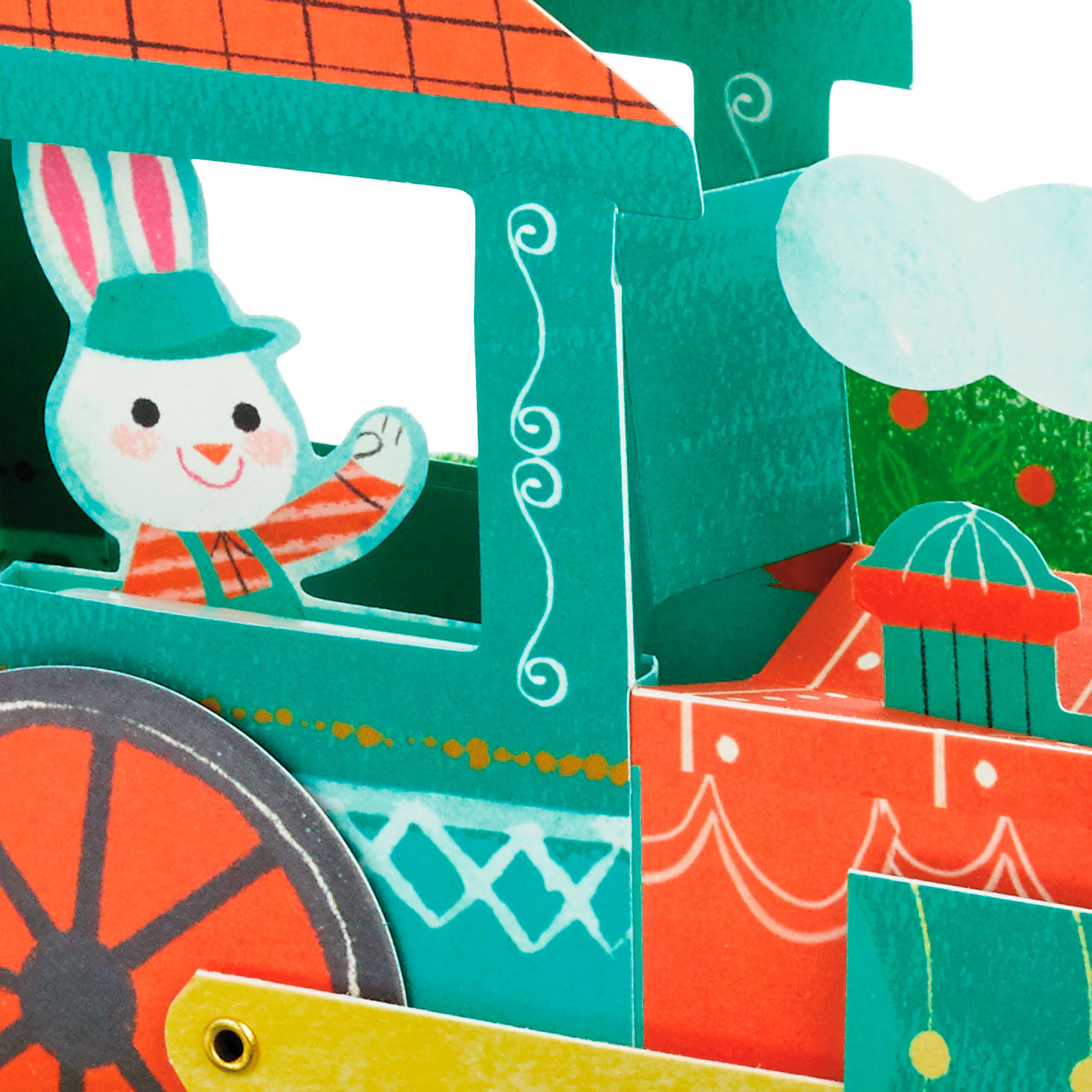 Bunny in Train Musical 3D Pop-Up Easter Card With Motion - Greeting ...