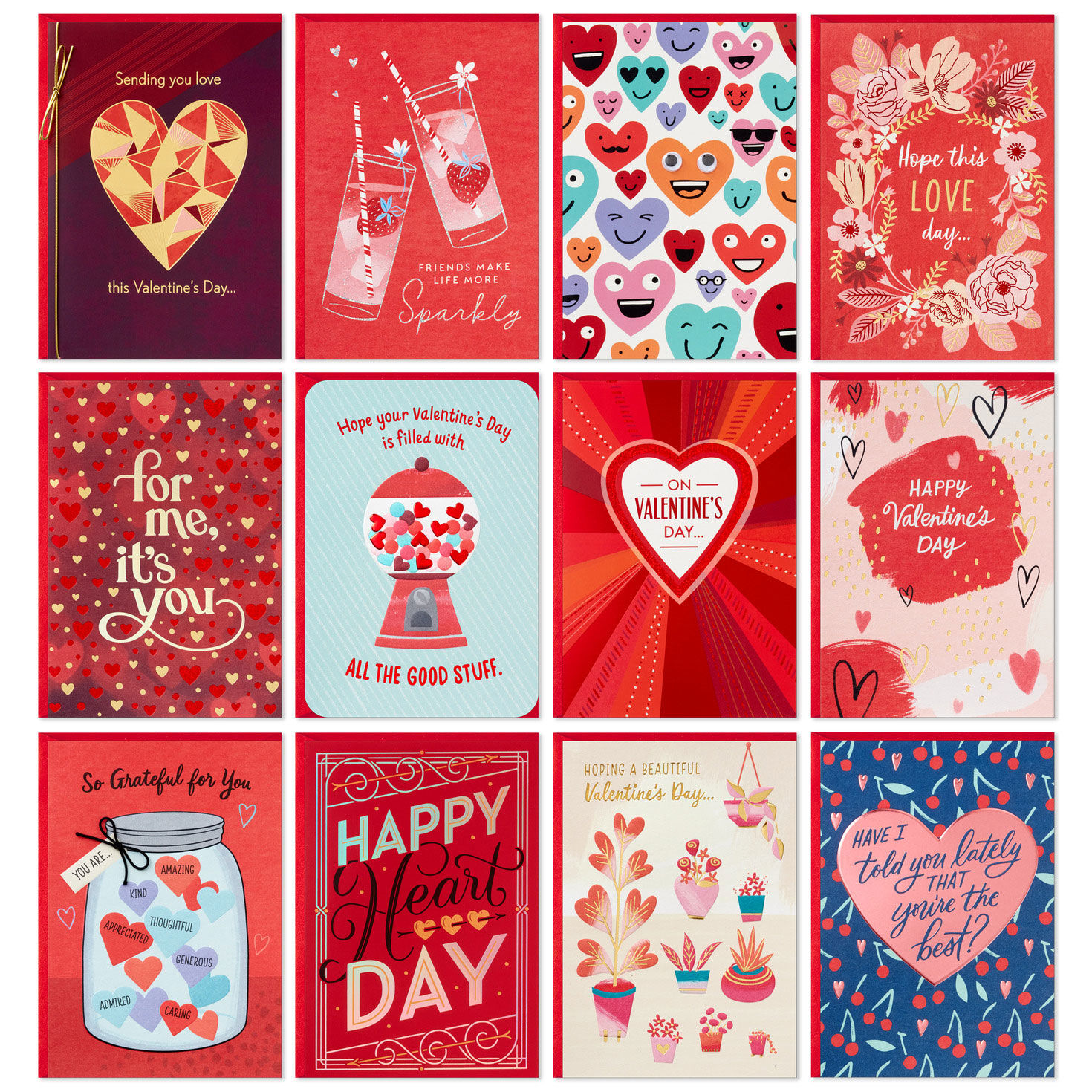 Bold and Bright Assorted Valentine's Day Cards, Pack of 12 - Boxed ...