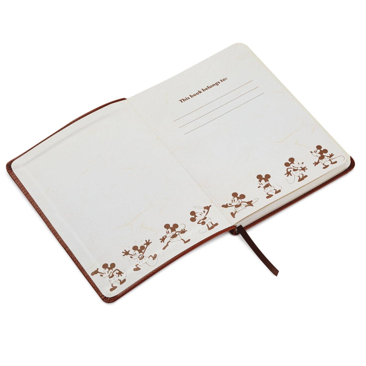 Disney Mickey Mouse Brown Faux Leather Journal - Notebooks & Journals ...