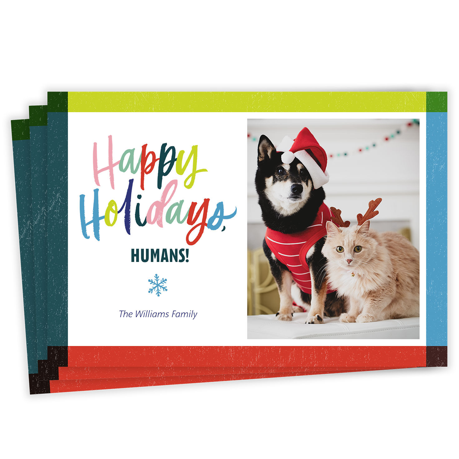 Colorful Lettering Flat Holiday Photo Card - Photo Cards | Hallmark