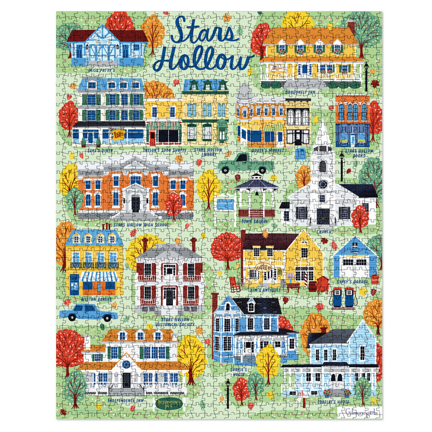 Gilmore Girls Stars Hollow Map 1,000-Piece Jigsaw Puzzle - Puzzles ...