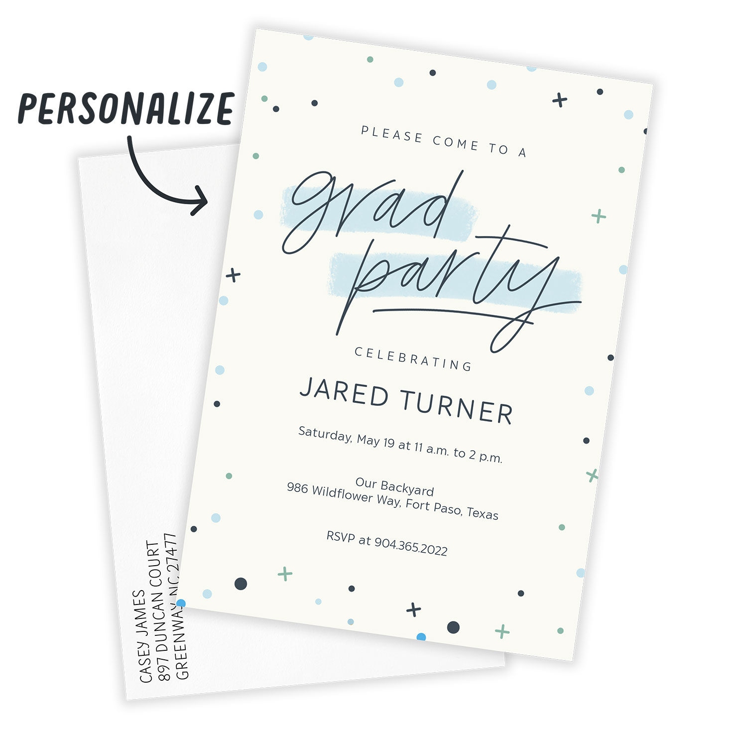 Blue Dots and Stars Graduation Invitation - Invitations | Hallmark