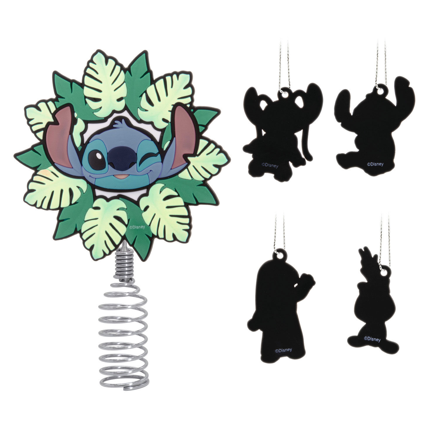 Mini Disney Lilo & Stitch Hallmark Tree Topper and Ornaments, Set of 5 ...