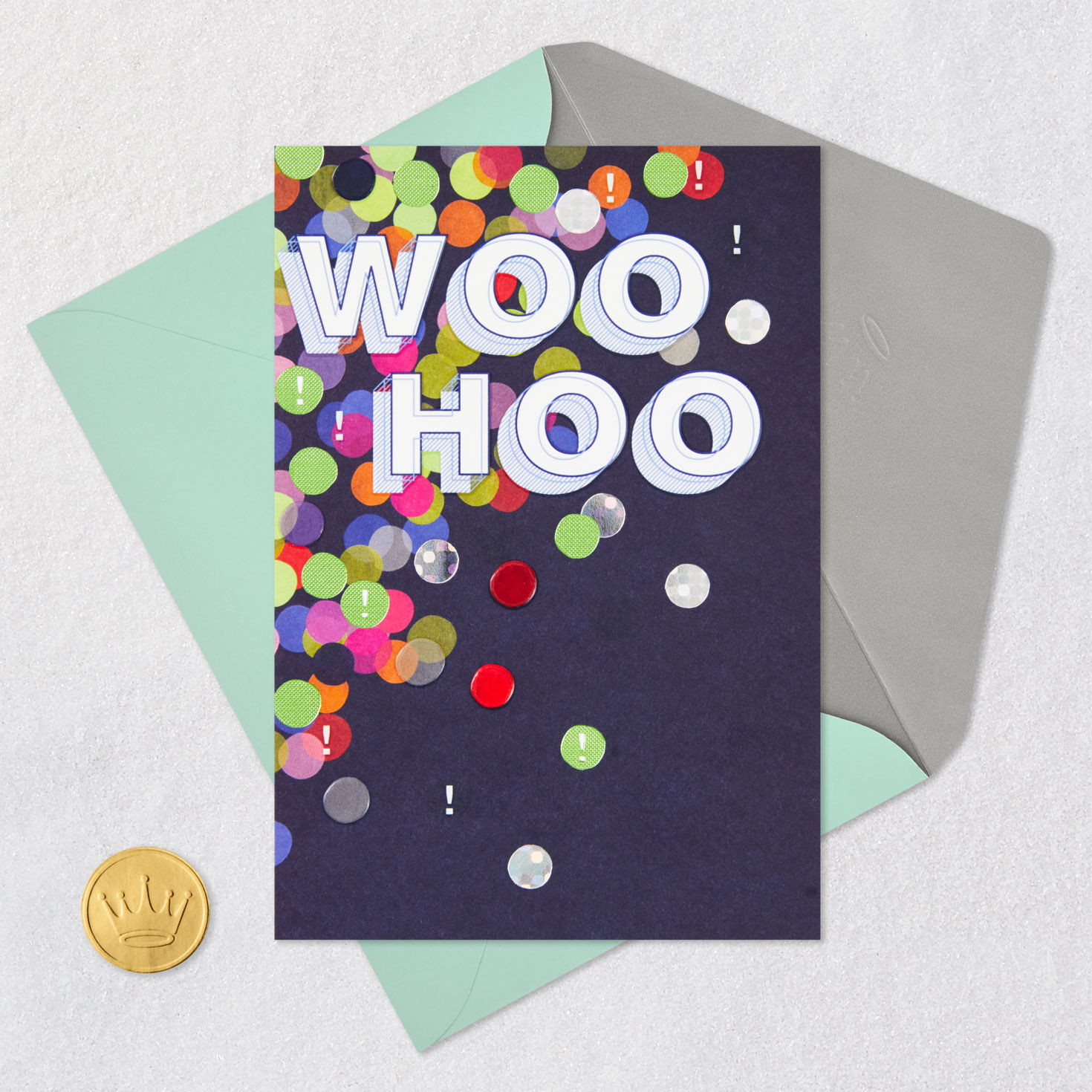 Woo Hoo Exclamation Points and Confetti Congratulations Card - Greeting Cards | Hallmark