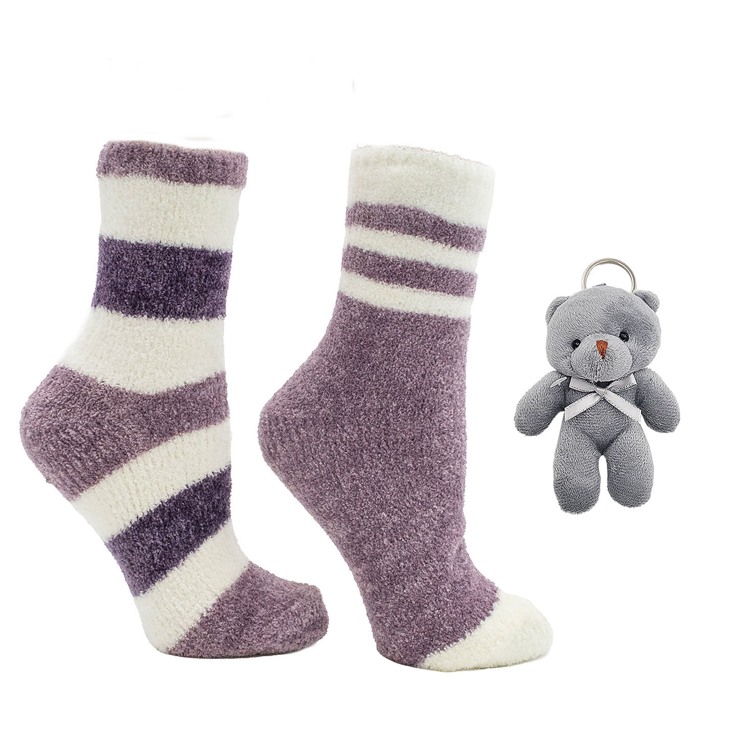 MinxNY Aromasoles Purple and Purple Stripe Rose-Scented Socks, 2 Pair ...