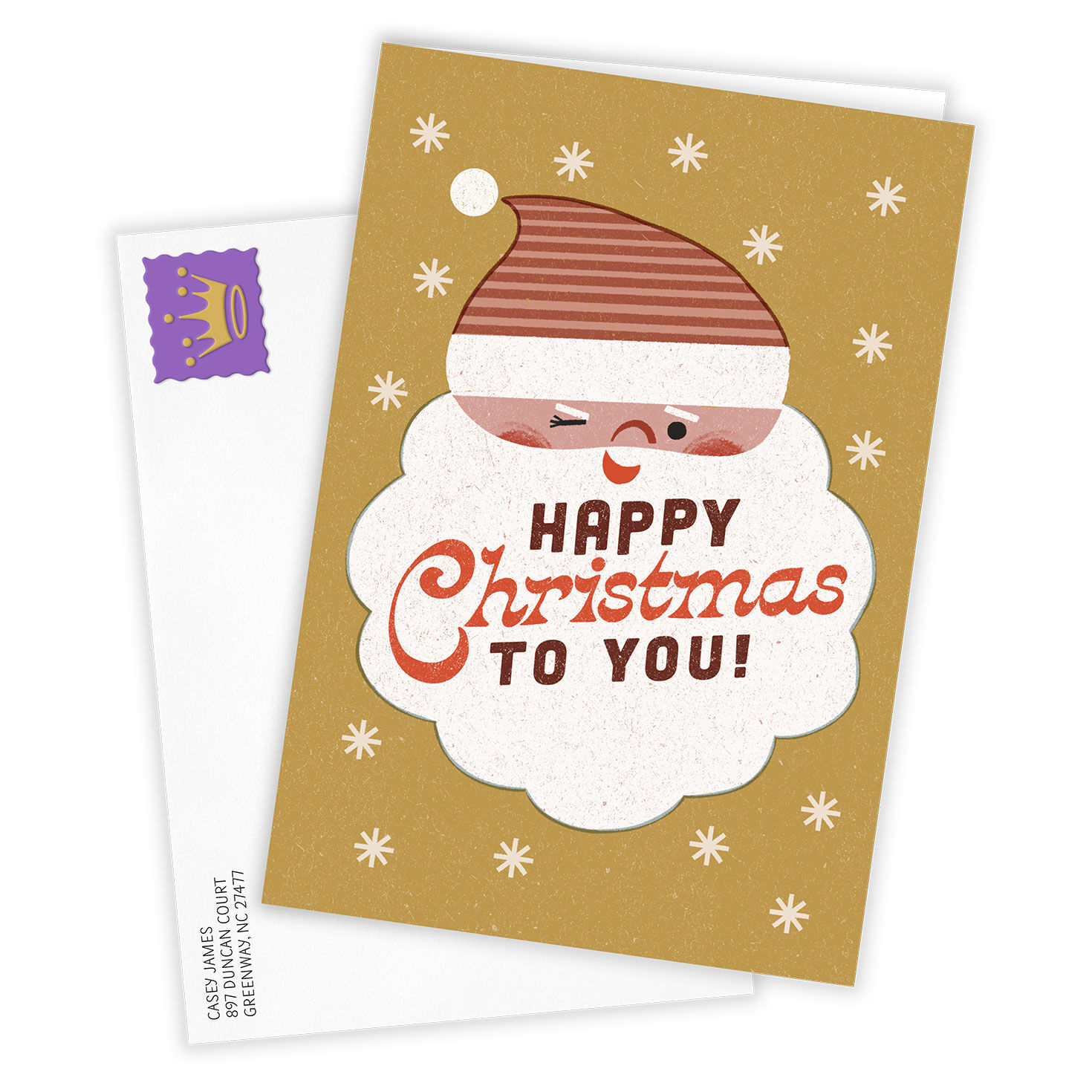 Vintage Happy Santa Custom Christmas Card - Greeting Cards | Hallmark