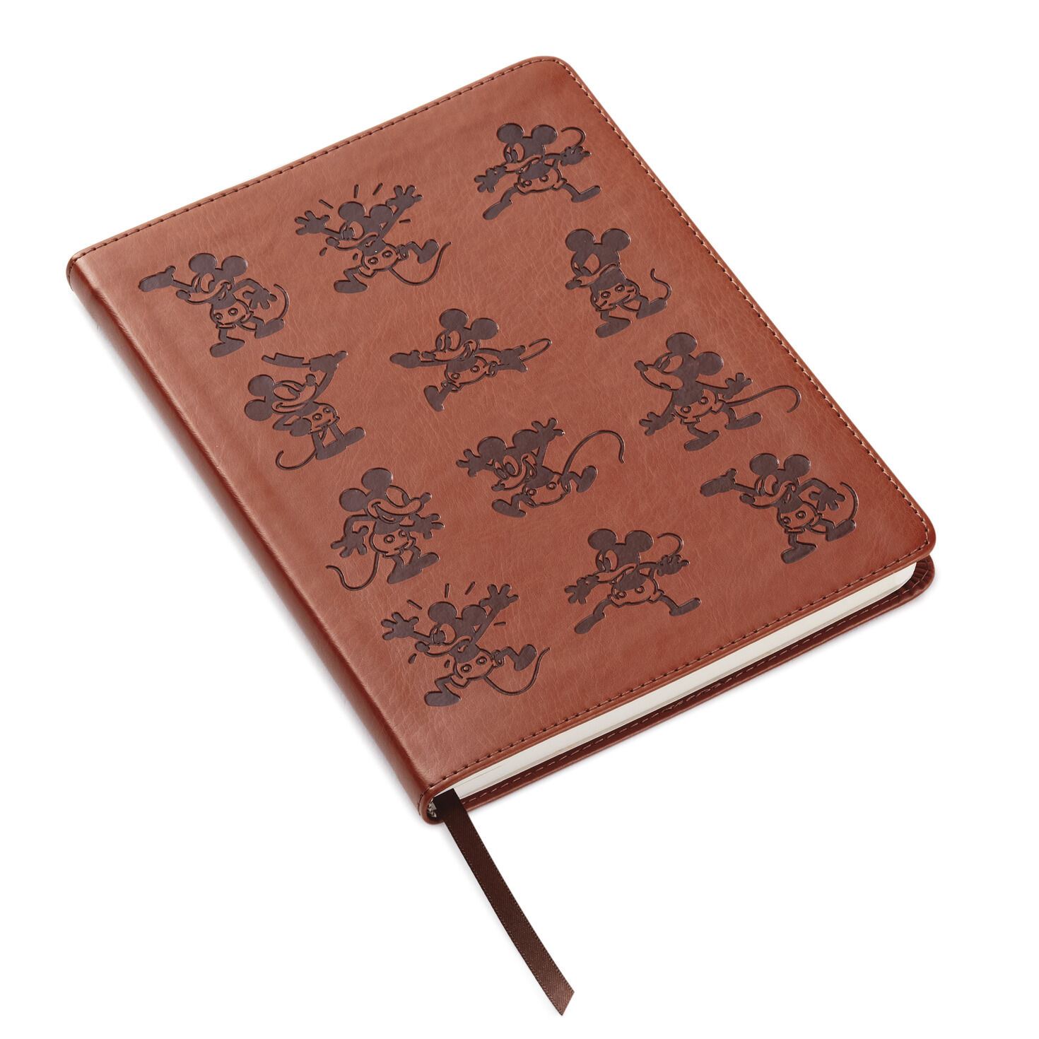 Disney Mickey Mouse Brown Faux Leather Journal - Notebooks & Journals ...