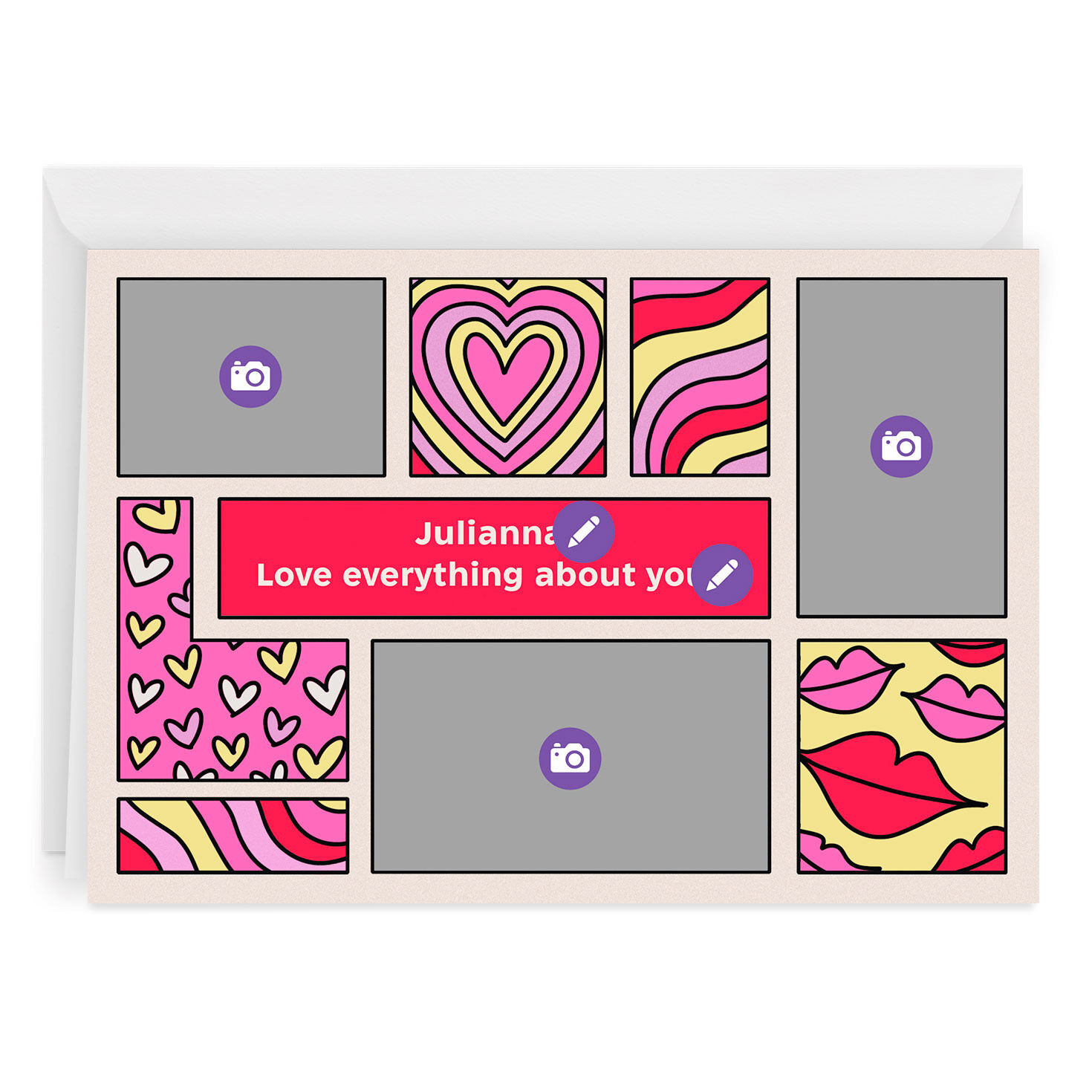 Personalized Fun Designs Photo Collage Love Photo Card - Greeting Cards ...
