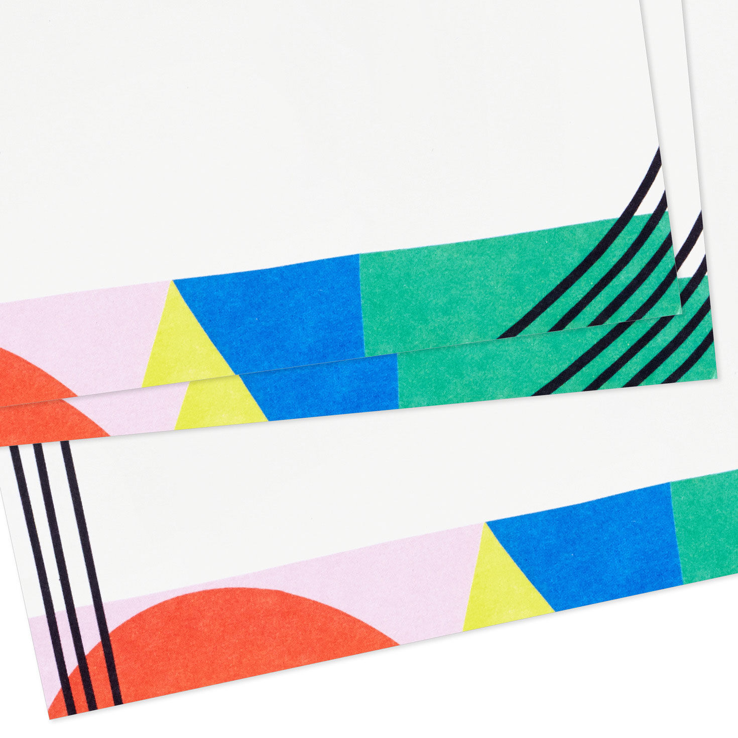 Colorful, Abstract Border Flat Blank Notes, Pack of 10 - Note Cards ...