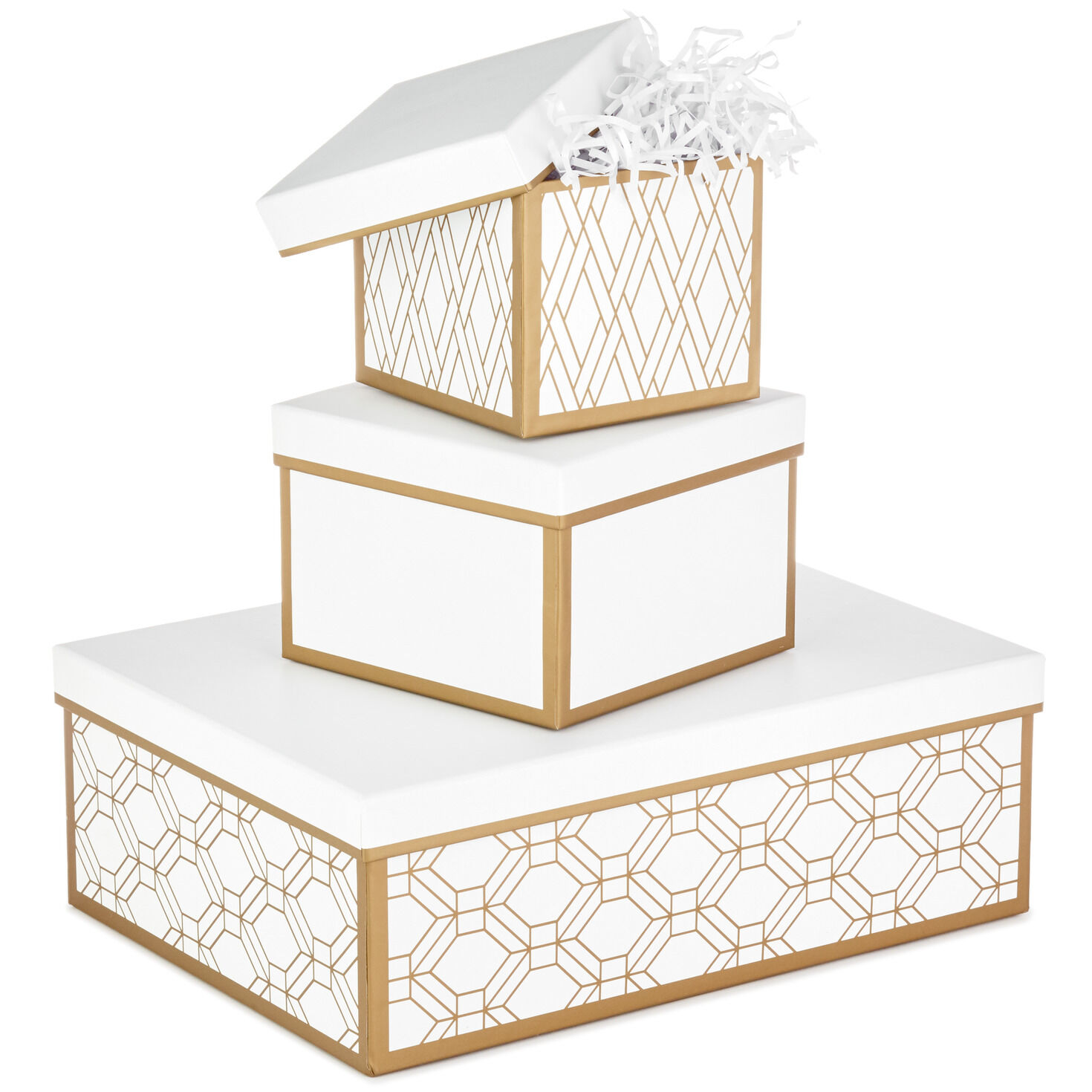 Assorted Nesting Boxes 3-Pack With Shredded Paper Filler - Gift Boxes ...