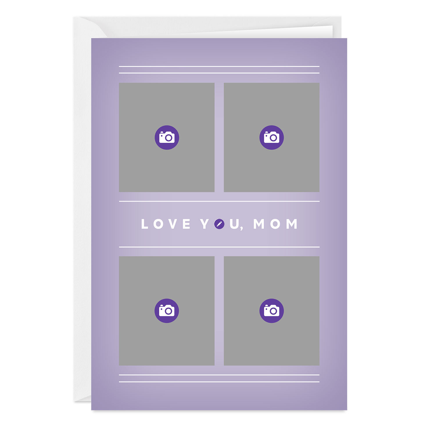 Photo Frames on Purple Custom Card - Greeting Cards | Hallmark
