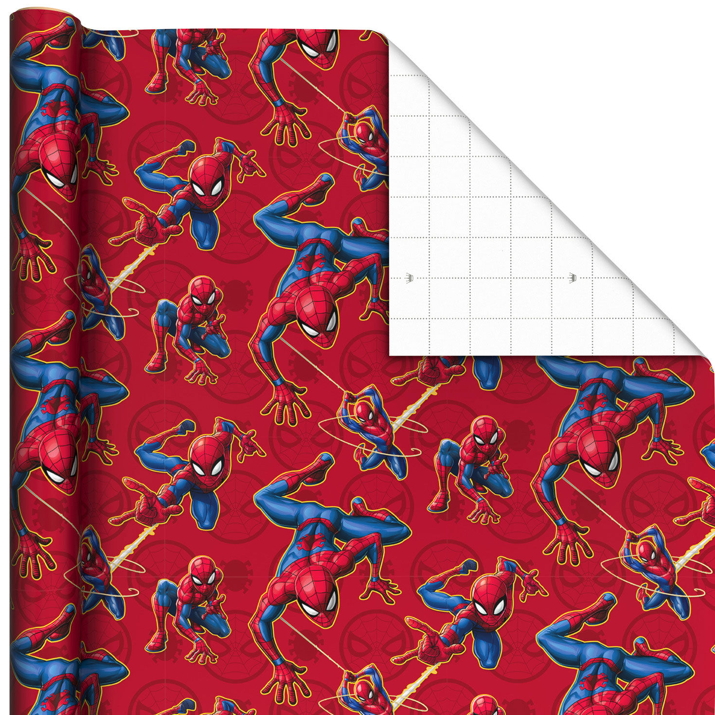 Marvel Spider-Man on Red Wrapping Paper Roll, 17.5 sq. ft. - Wrapping ...
