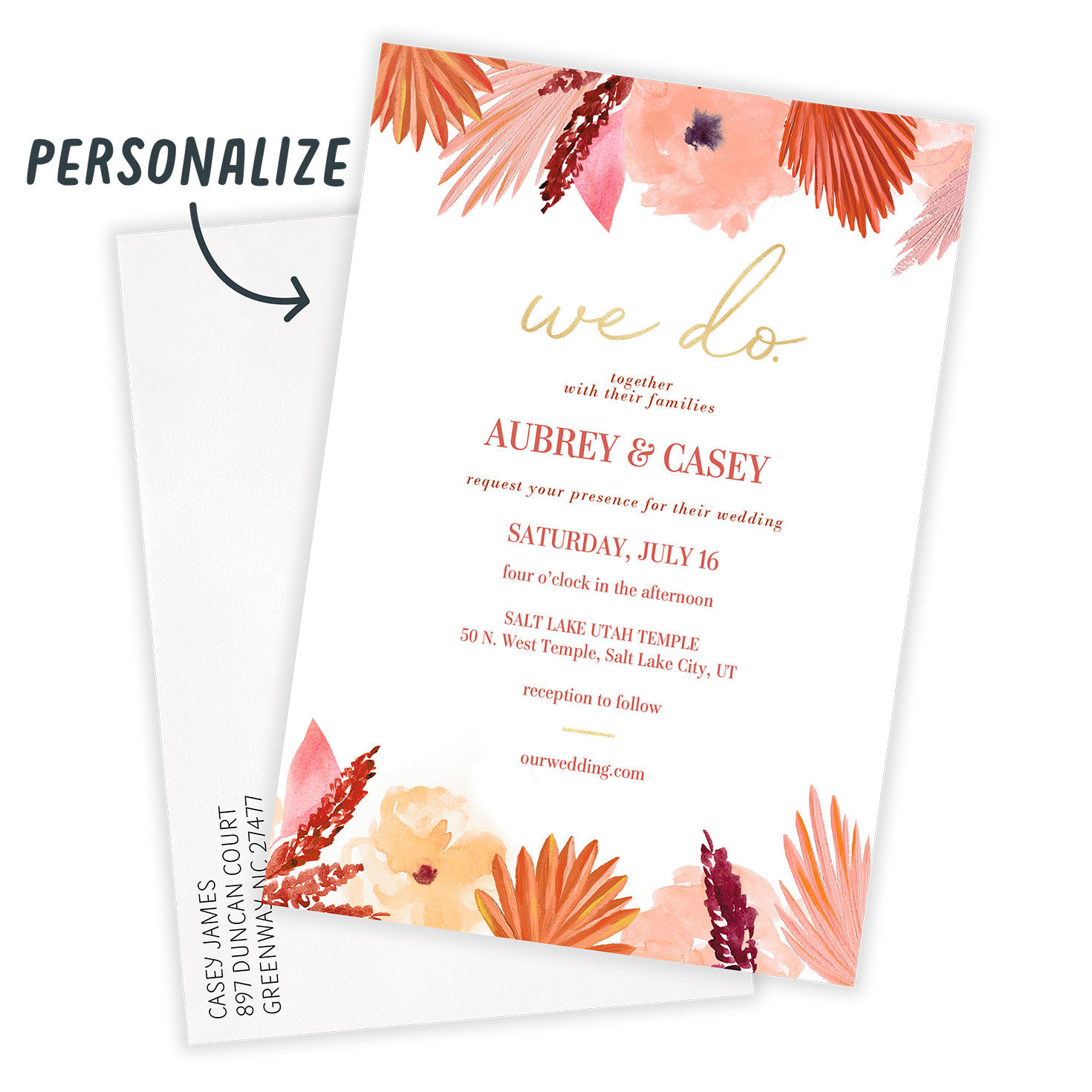 We Do Pink Florals Wedding Invitation - Invitations | Hallmark