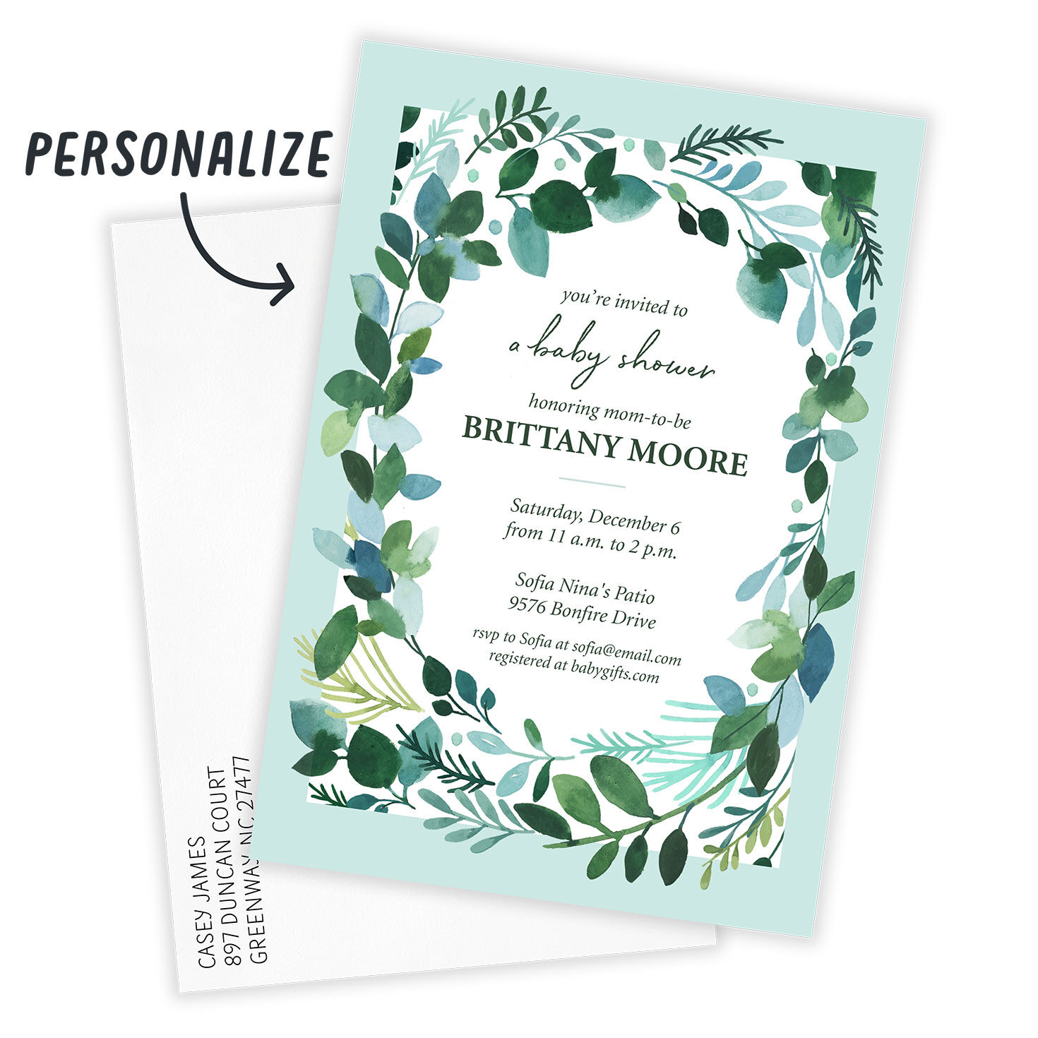 Eucalyptus Wreath Flat Baby Shower Invitation - Invitations | Hallmark