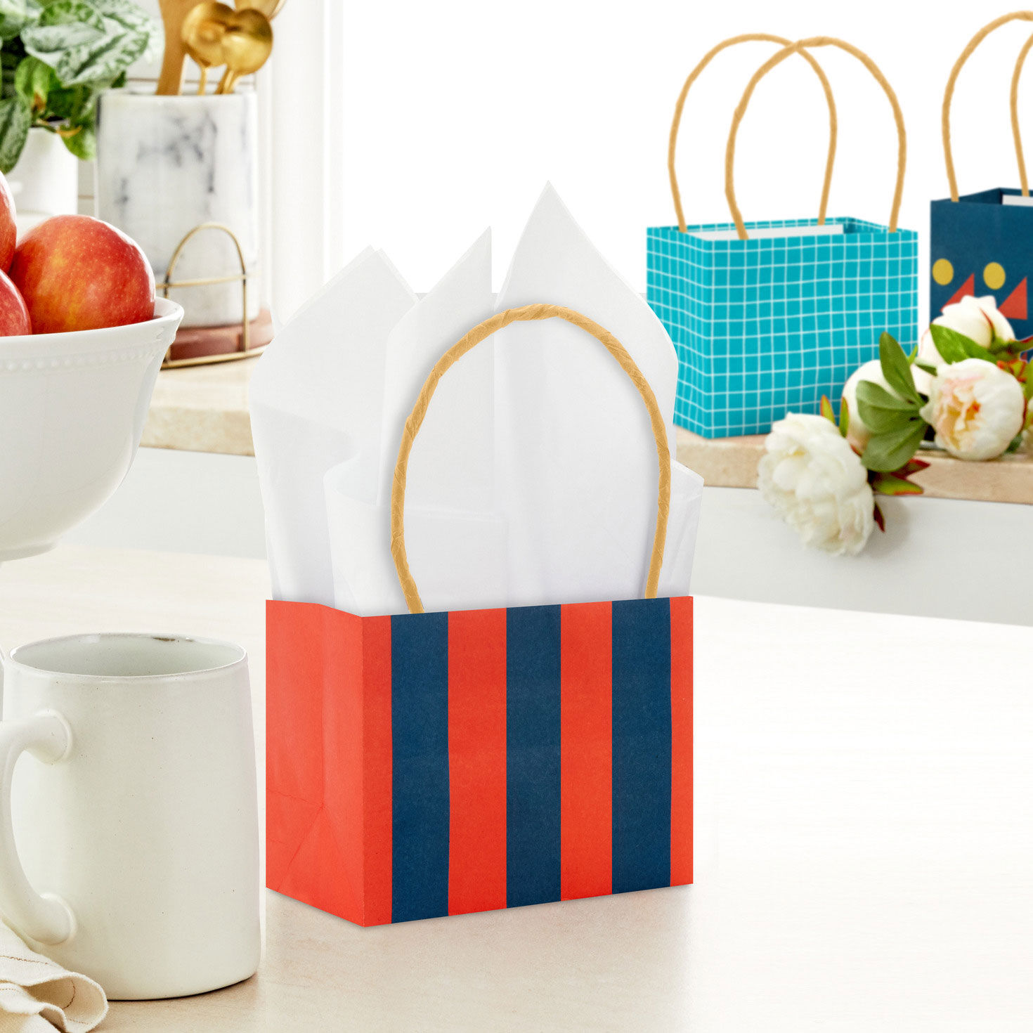 4" Colorful Geometrics Mini Horizontal Gift Bag Bundle - Gift Bags ...