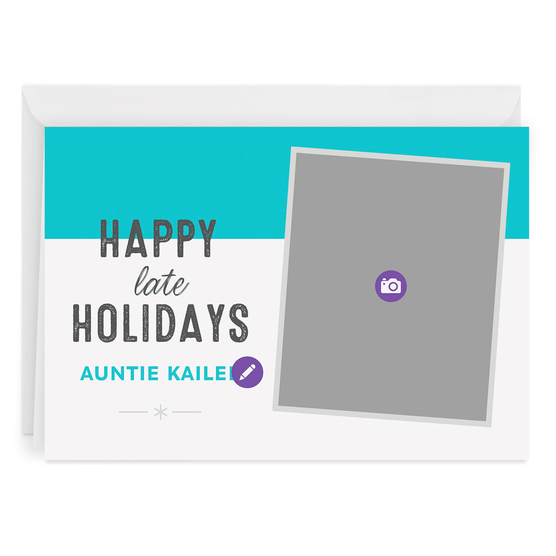 Personalized Blue and White Holiday Photo Card - Greeting Cards - Hallmark