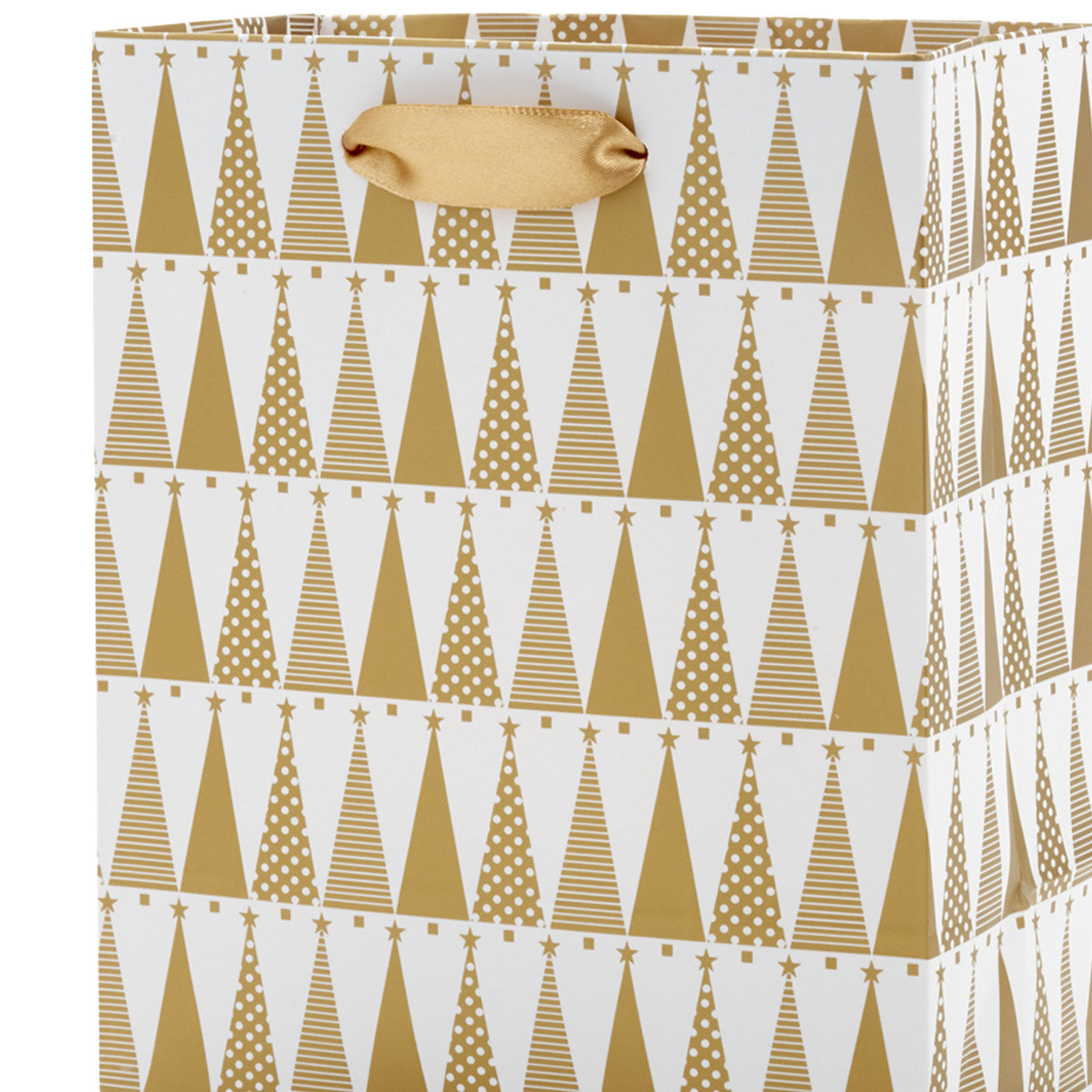 6.5" Ivory and Gold 6-Pack Assorted Small Christmas Gift Bag Bundle ...