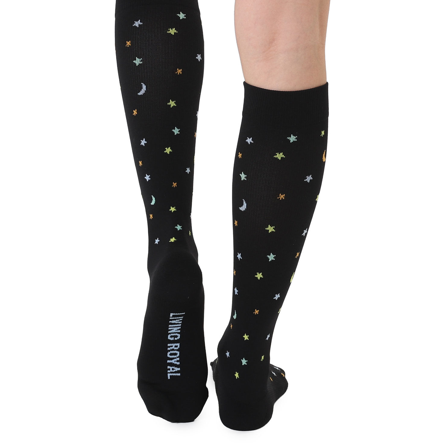 Living Royal Moon and Stars Black Compression Socks - Socks & Slippers ...
