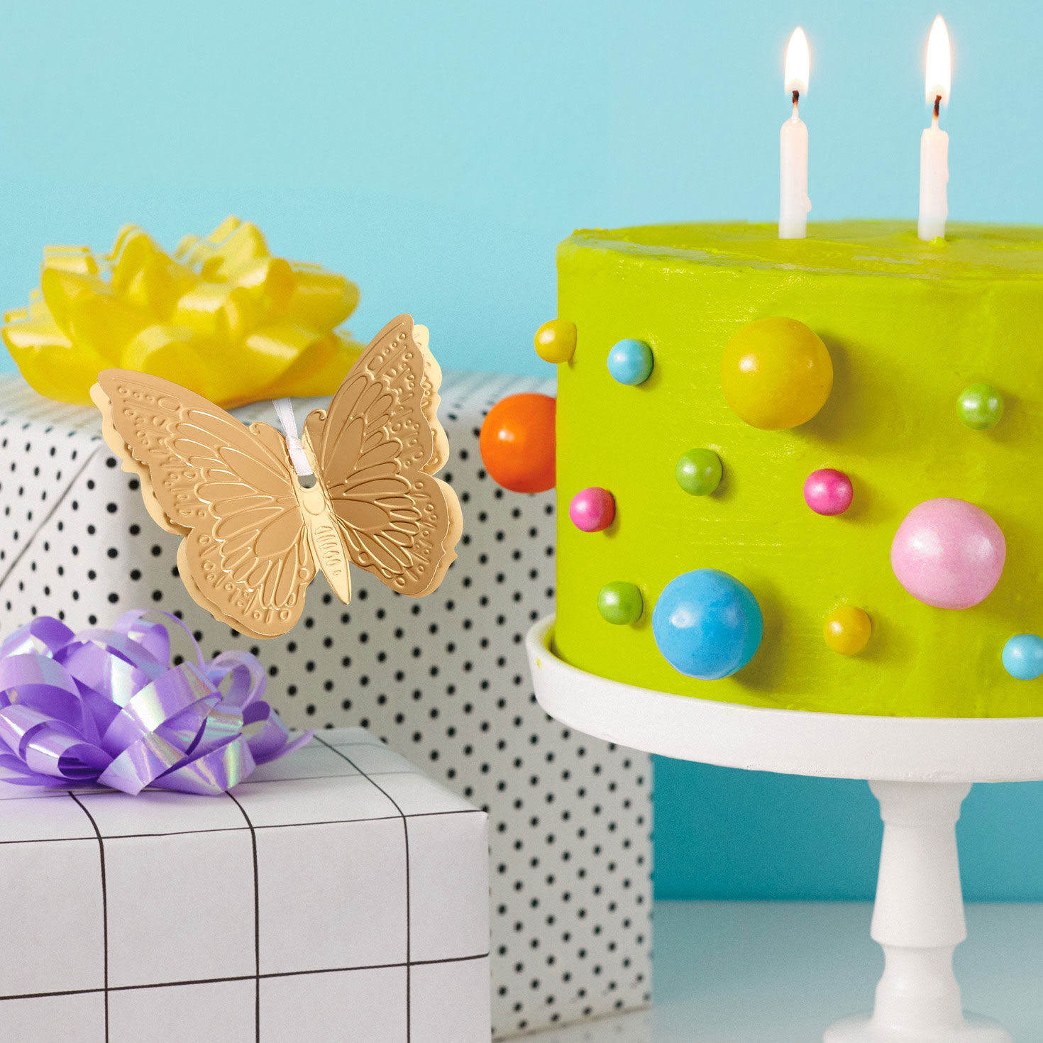 Gold Foil Butterfly Large Gift Trim - Seals & Gift Tags | Hallmark