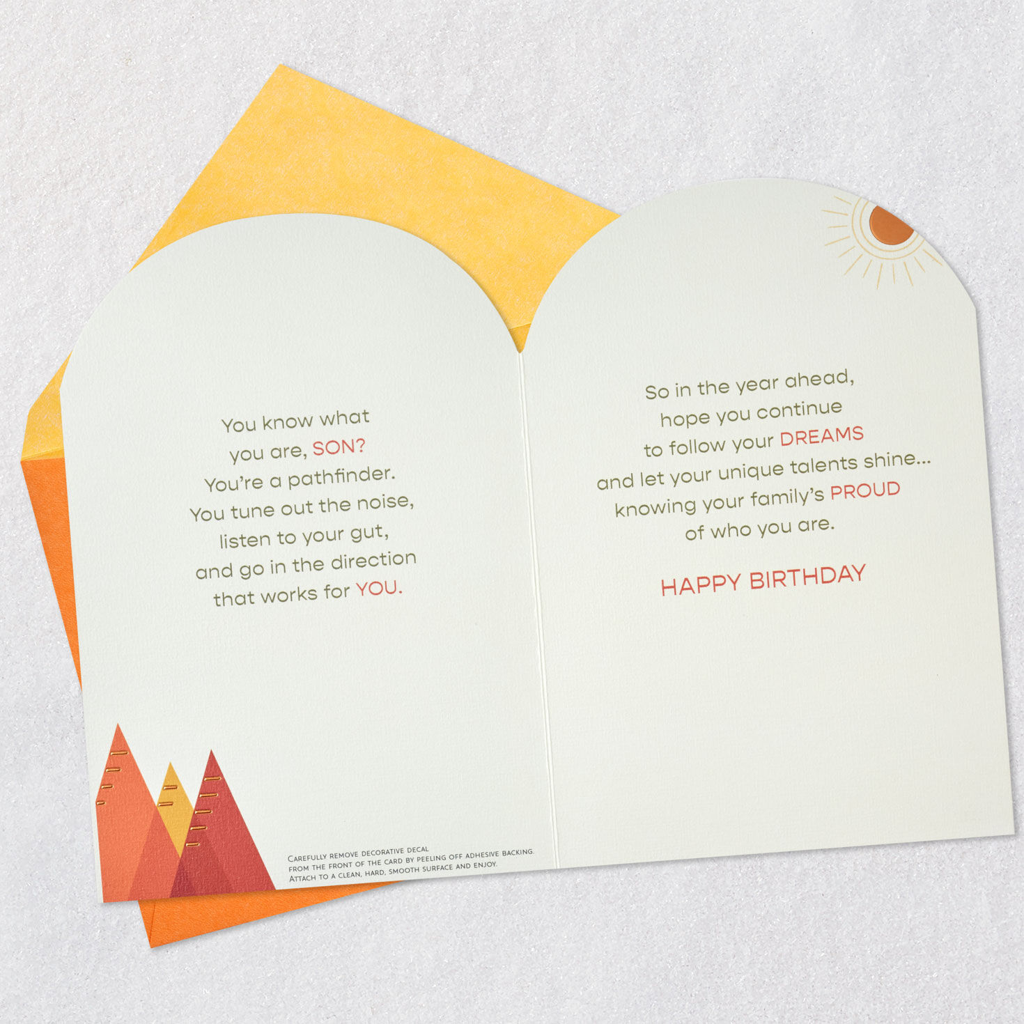 Proud of How You Find Your Own Path Birthday Card for Son With Decal ...