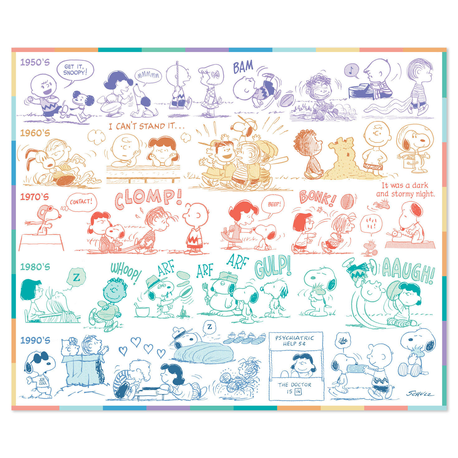 Peanuts® 75th Anniversary Through the Years Plush Throw Blanket, 60x52 ...